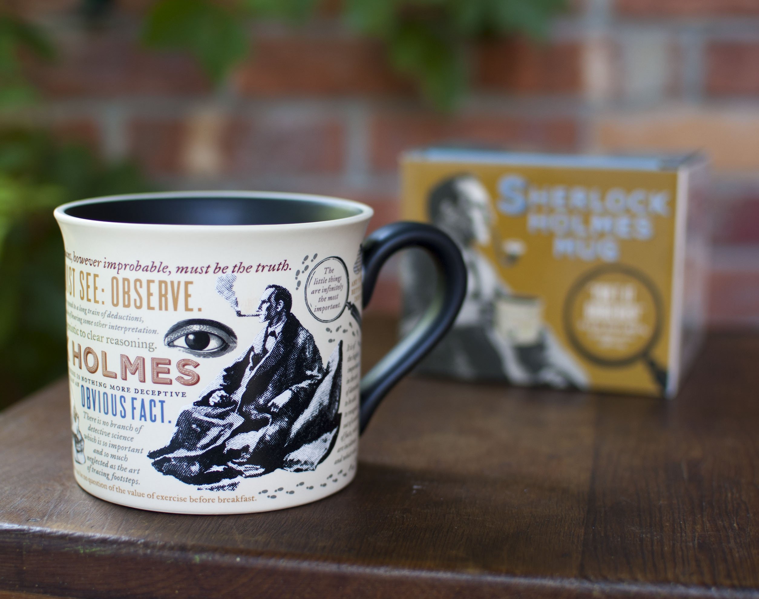 The Unemployed Philosophers Guild Sherlock Holmes Coffee Mug - Featuring Quotes from the Famous Detective, Rules of Deduction, Intriguing Images, and More, Comes in a Fun Box, 14 oz.