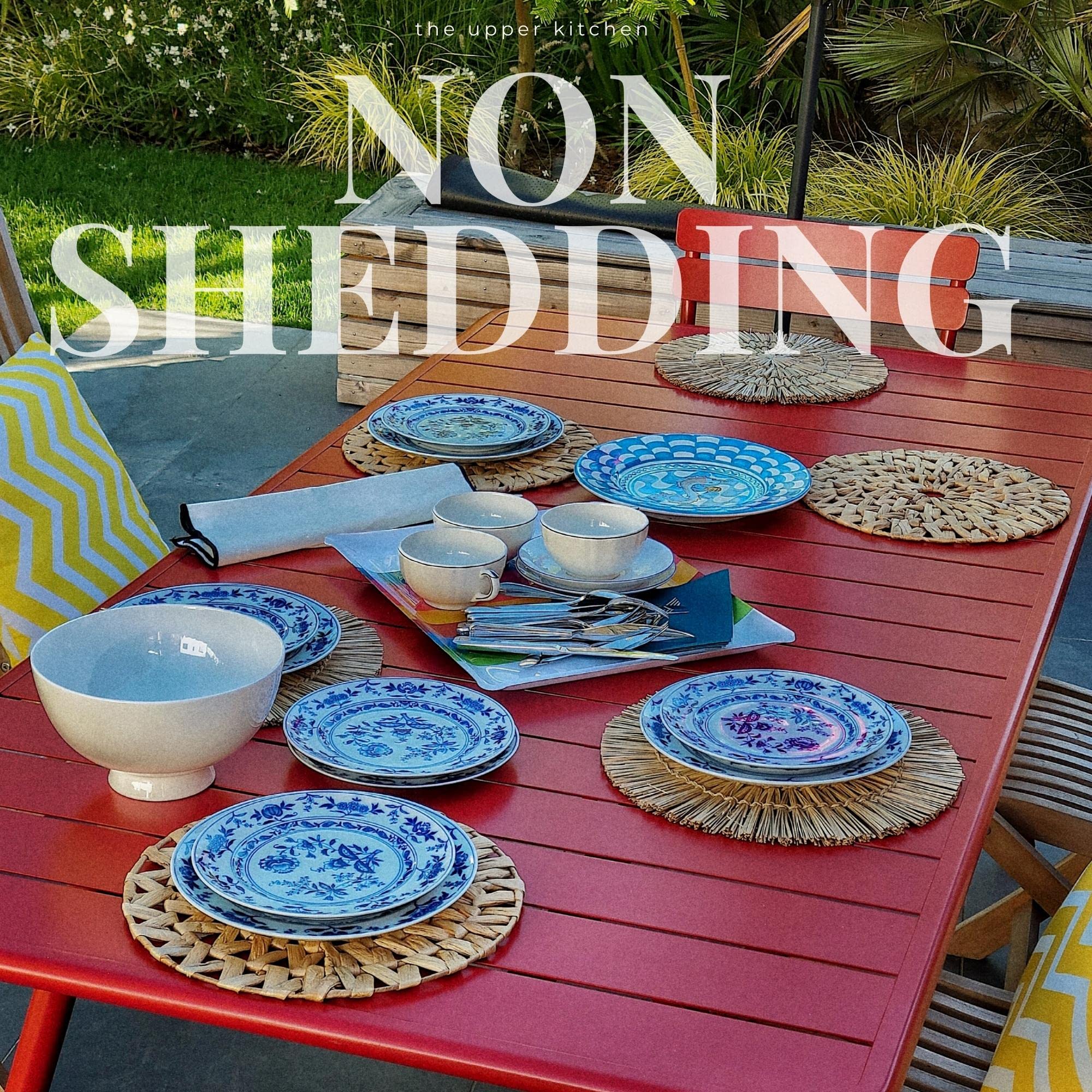 The Upper Kitchen Chargers for Dinner Plates β 14 inch Water Hyacinth Placemats, Woven Placemats, Rattan Chargers, Boho Charger Plates, Plate Chargers