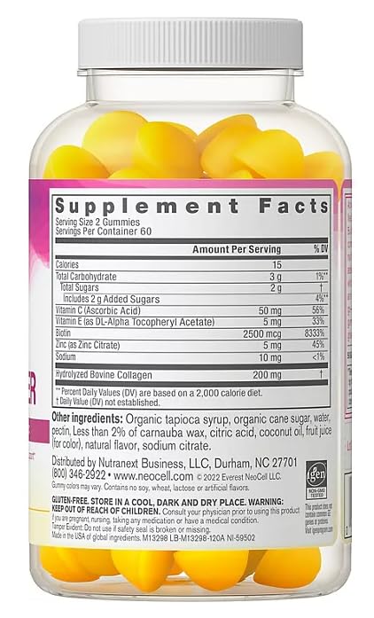 Neocell Hair, Skin & Nails Beauty Builder Gummies, 200 mg. Collagen, Lemon (120 ct.)