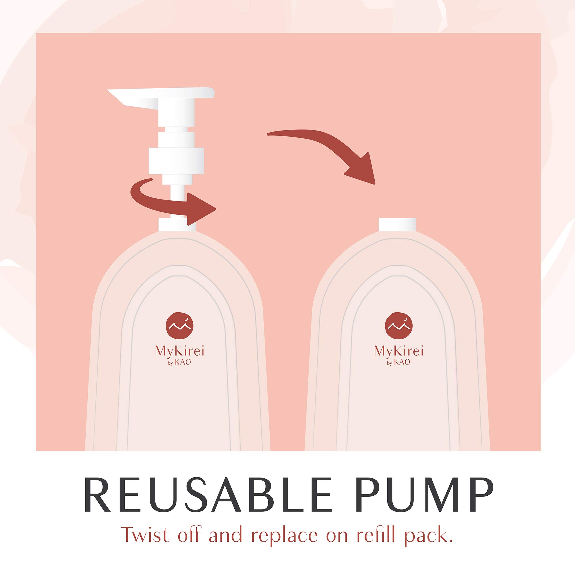 MyKirei Shampoo & Conditioner Set By Kao, Japanese Tsubaki & Rice Water for Hair, Sustainable Bottles, 10.1 Ounces Each