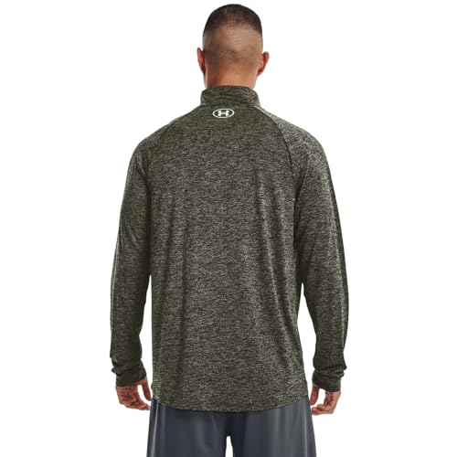 Under Armour Men's Tech 2.0 1/2 Zip-Up T-Shirt , (391) Marine OD Green / Black / White, X-Large Tall