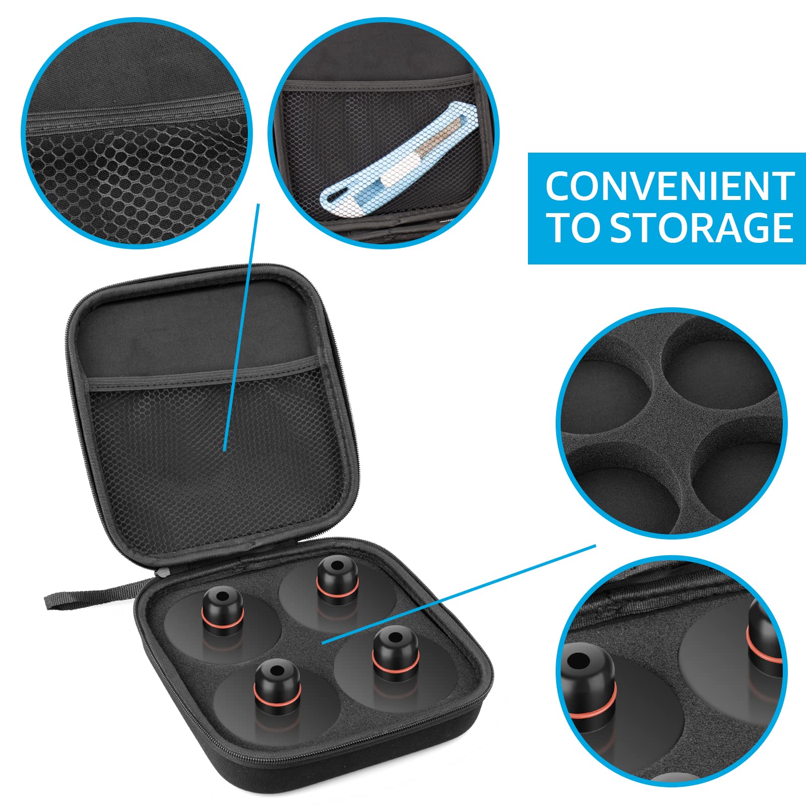 Motrobe Tesla Jack Pad Lifting Jack Pucks Stand Accessories for Protects Battery and Chassis Compatible with Tesla Model 3/S/X/Y, 4 Pucks with Storage Case