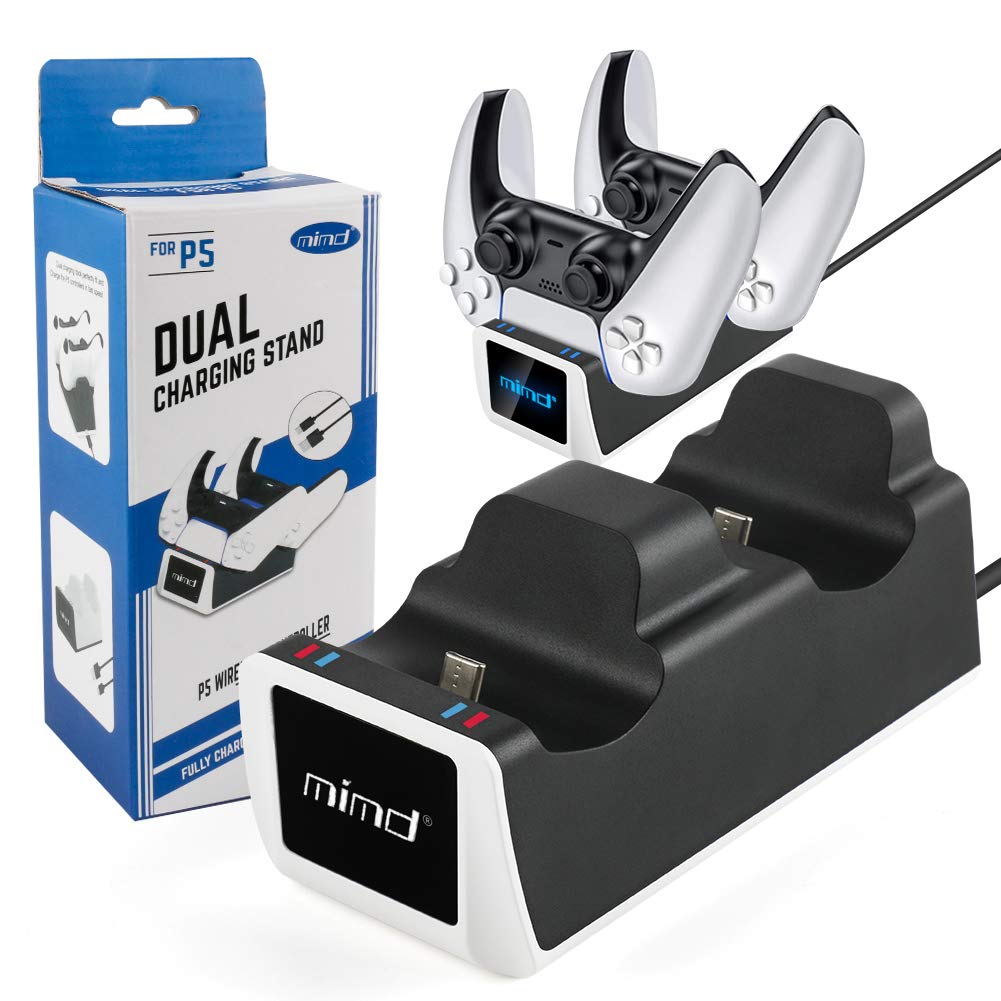 Ps5 Controller Charging Station,Dual PS5 Controller Charger Station with LED Indicator & Intelligent Chip,Portable Classic Style Charging Station Dock for Ps5 & PlayStation 5 Controller