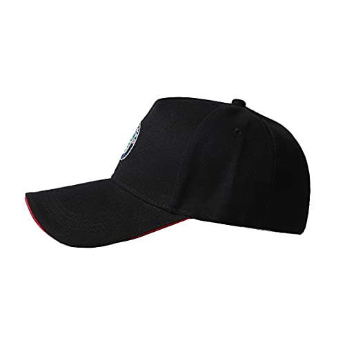 Universal Cap Car Logo Embroidered Men Women Adjustable Baseball Cap for Alfa Romeo Accessories, One Size Black