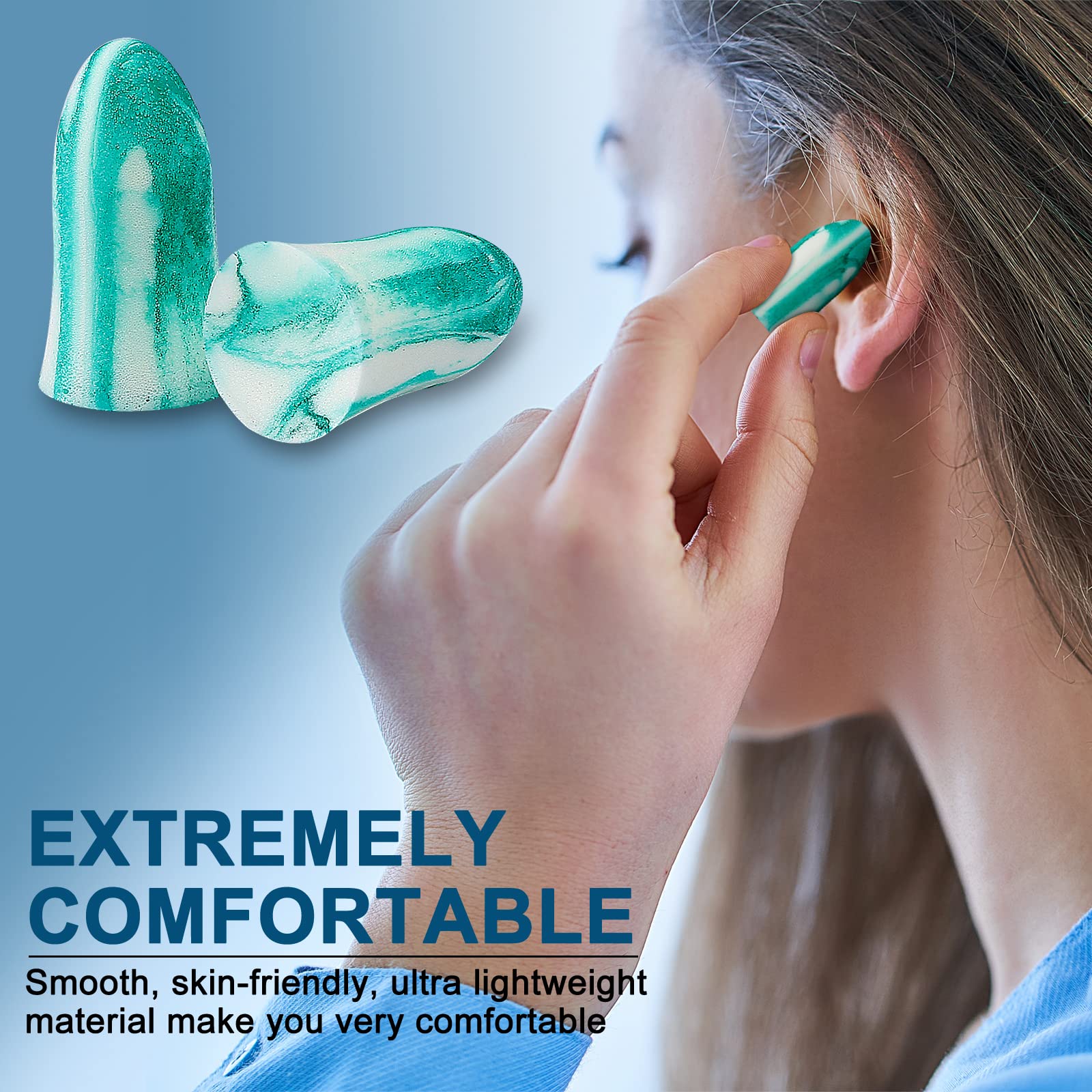 Ultra Soft Foam Ear Plugs for Sleeping Noise Cancelling 10 Pcs NRR 33dB Noise Reduction UnCorded Washable Reusable with Travel Case Earplugs for Snoring Concerts Shooting Studying (Medium)