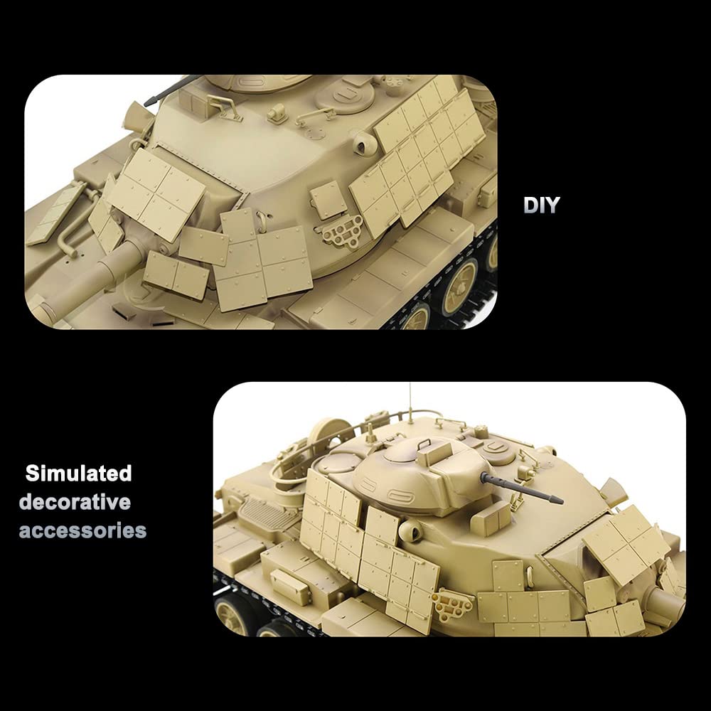 Ssccgym Remote Control Heavy Tank M60A1 RC Armored Vehicle Main Battle Large 1/16 Scale Full-Function Simulation Smoke Shooting Effect Collection Professional 60cm