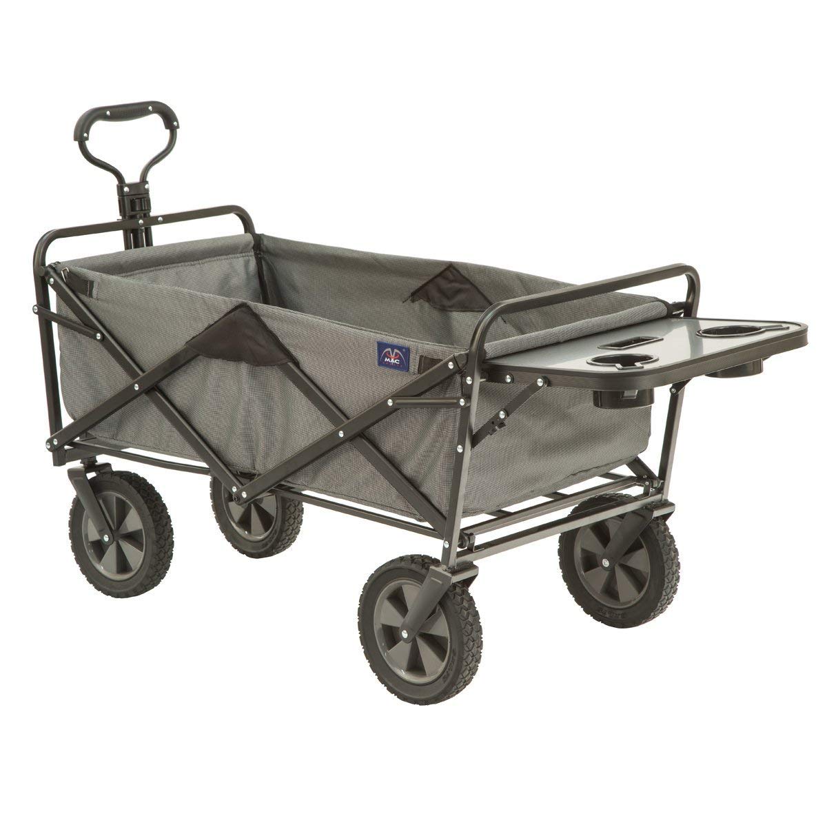 MacSports Collapsible Outdoor Utility Wagon with Folding Table and Drink Holders, Gray & Maelstrom Soft Beach Cooler Bag, Portable Collapsible Soft Sided 30 Cans