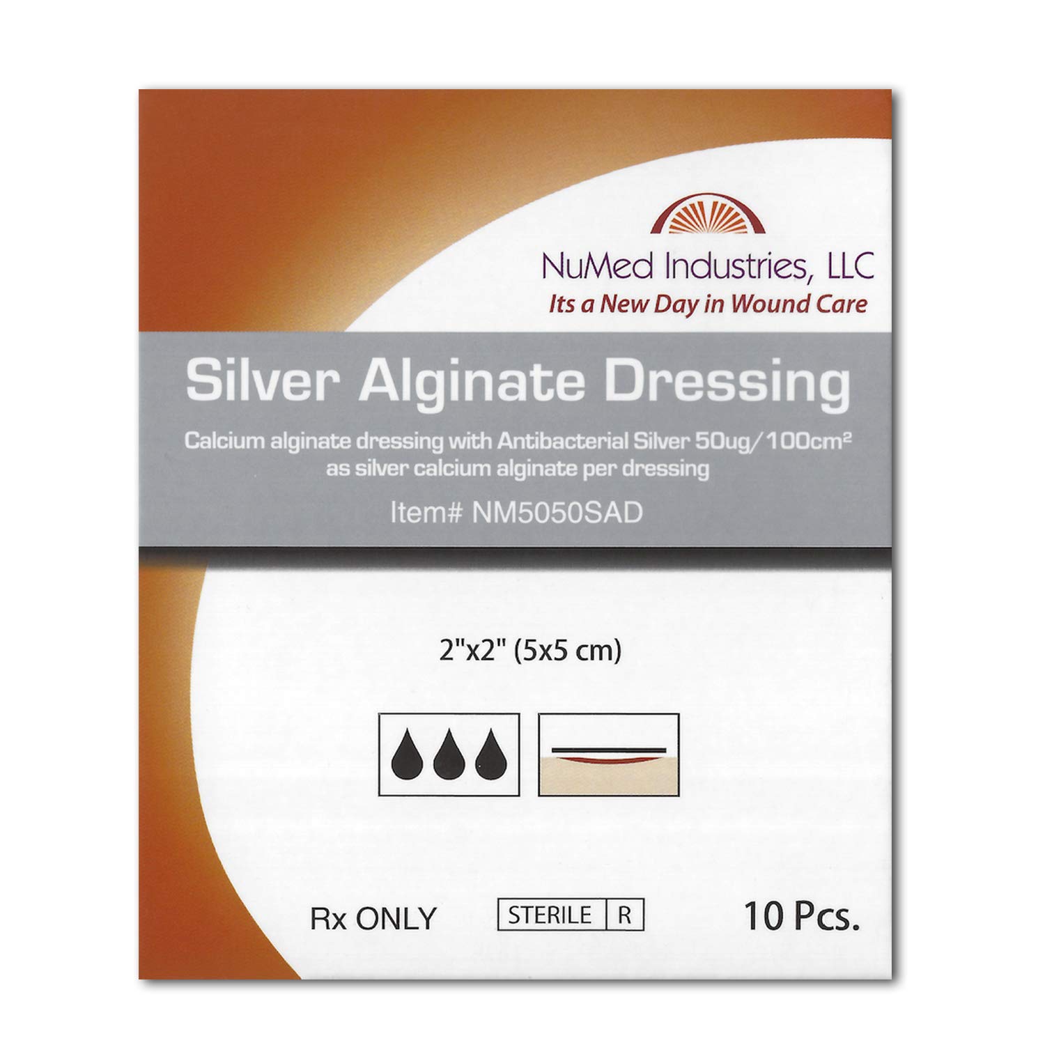 NuMed Silver Alginate Dressing Rope 5/Box
