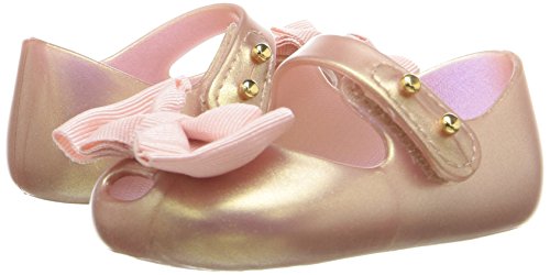 Mini Melissa Baby-Girl's My First Mary Jane, Metallic/Pink, 3 M US Infant