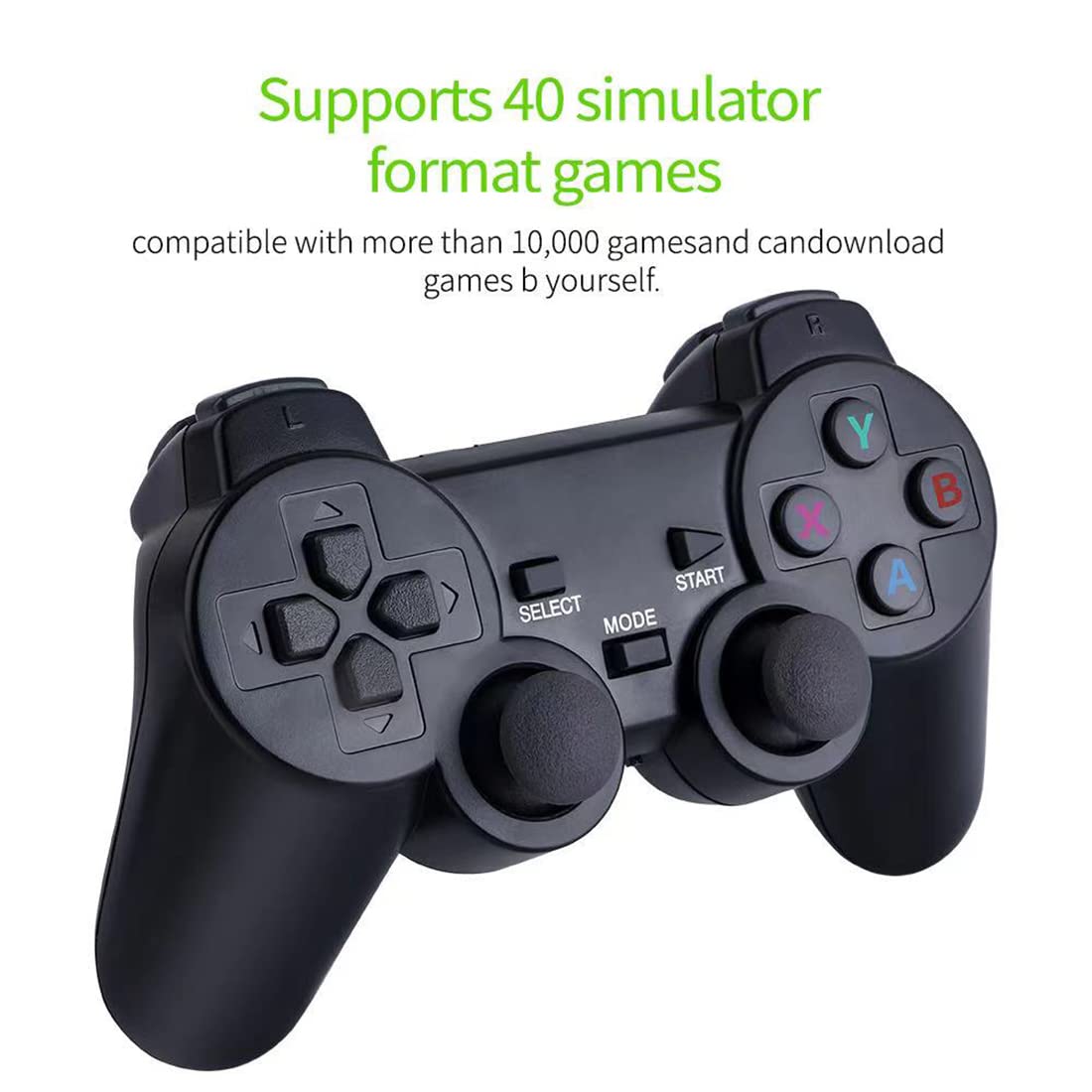 VIVEE Wireless Retro Game Console, 2.4G Wireless Controllers Plug & Play Video Game Stick Built-in 10000+ Games, 64G Mini Arcade Two-Person Game Console for TV, Gifts for Children/Adults