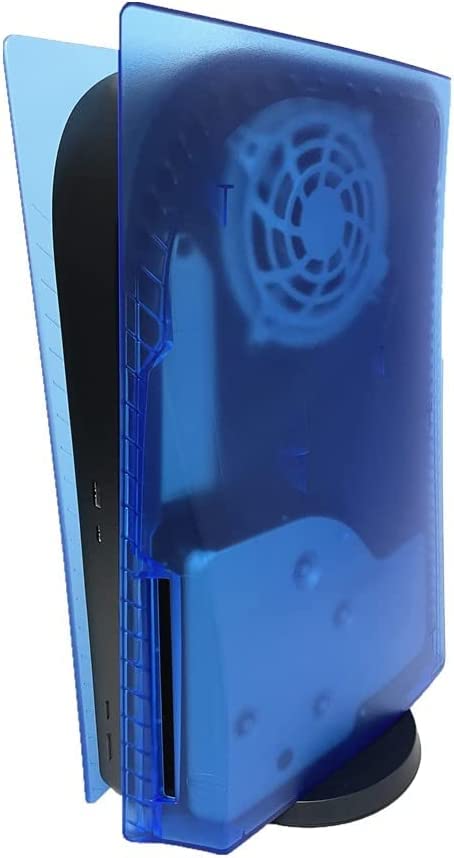 Rymfry Face Plates Cover Skin Shell Panel for PS5 Console,Protective Shell Faceplate Cover for PS5 Console,Disc Edition and Digital Edition Replacement (Disc Edition Clear Blue)