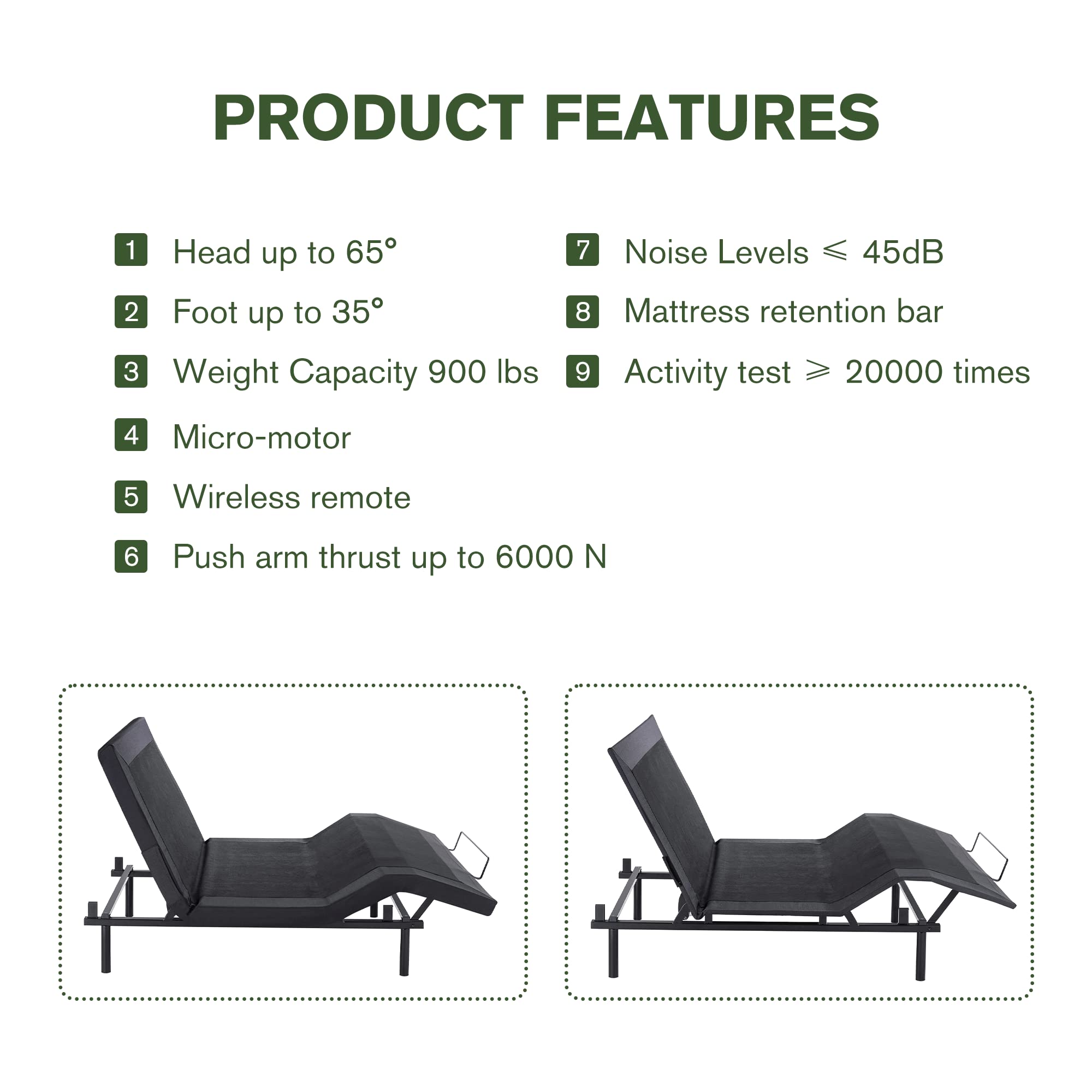 MUTICOR King Size Adjustable Bed Frame Ergonomic Bed Base with Independent Head and Foot Incline, Wireless Remote, Quiet Motor, Anti-snore, Zero-Gravity, Quick Assembly, 2023 Model, Thick