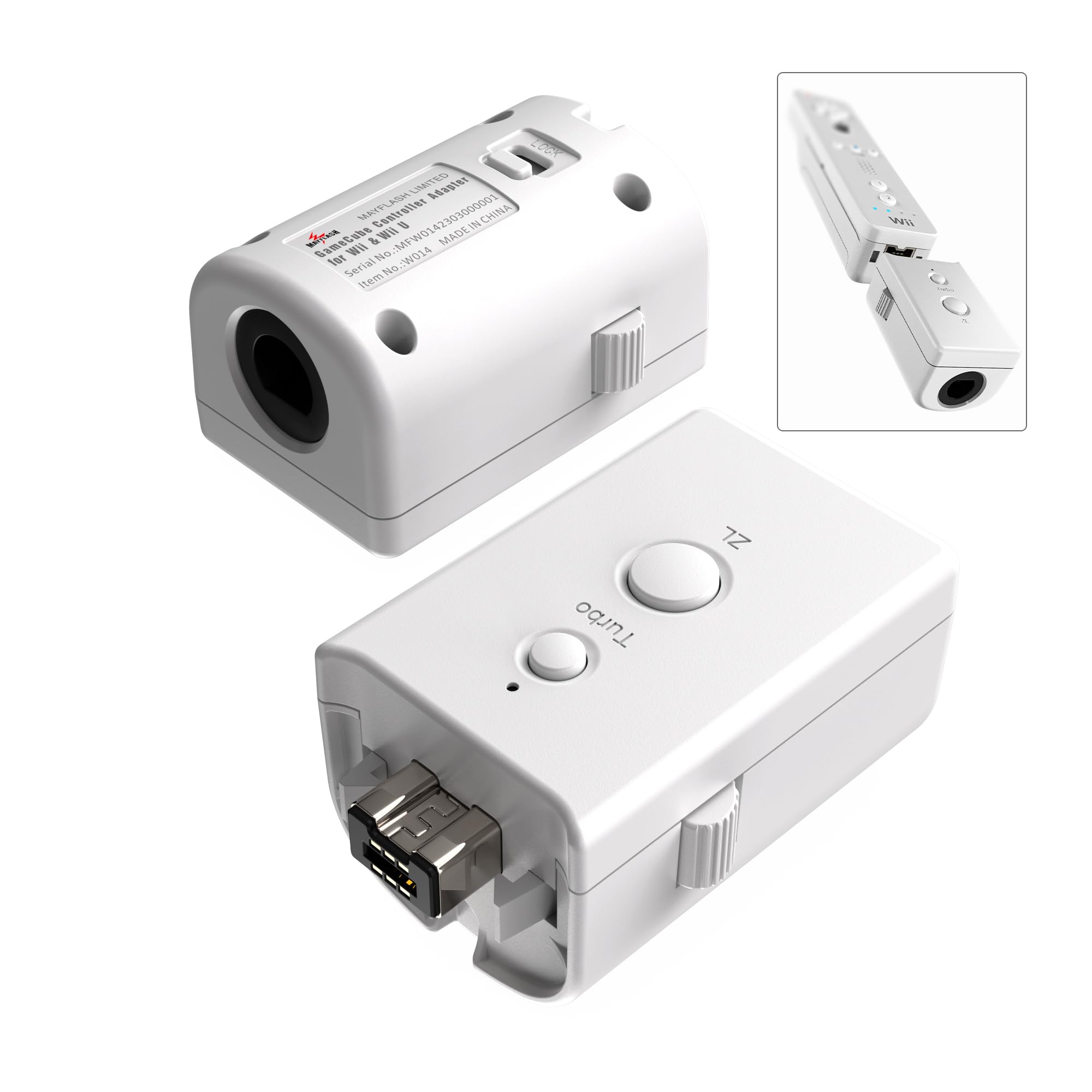 Mayflash GC Controller Adapter for Wii & Wii U (Dual Pack), White