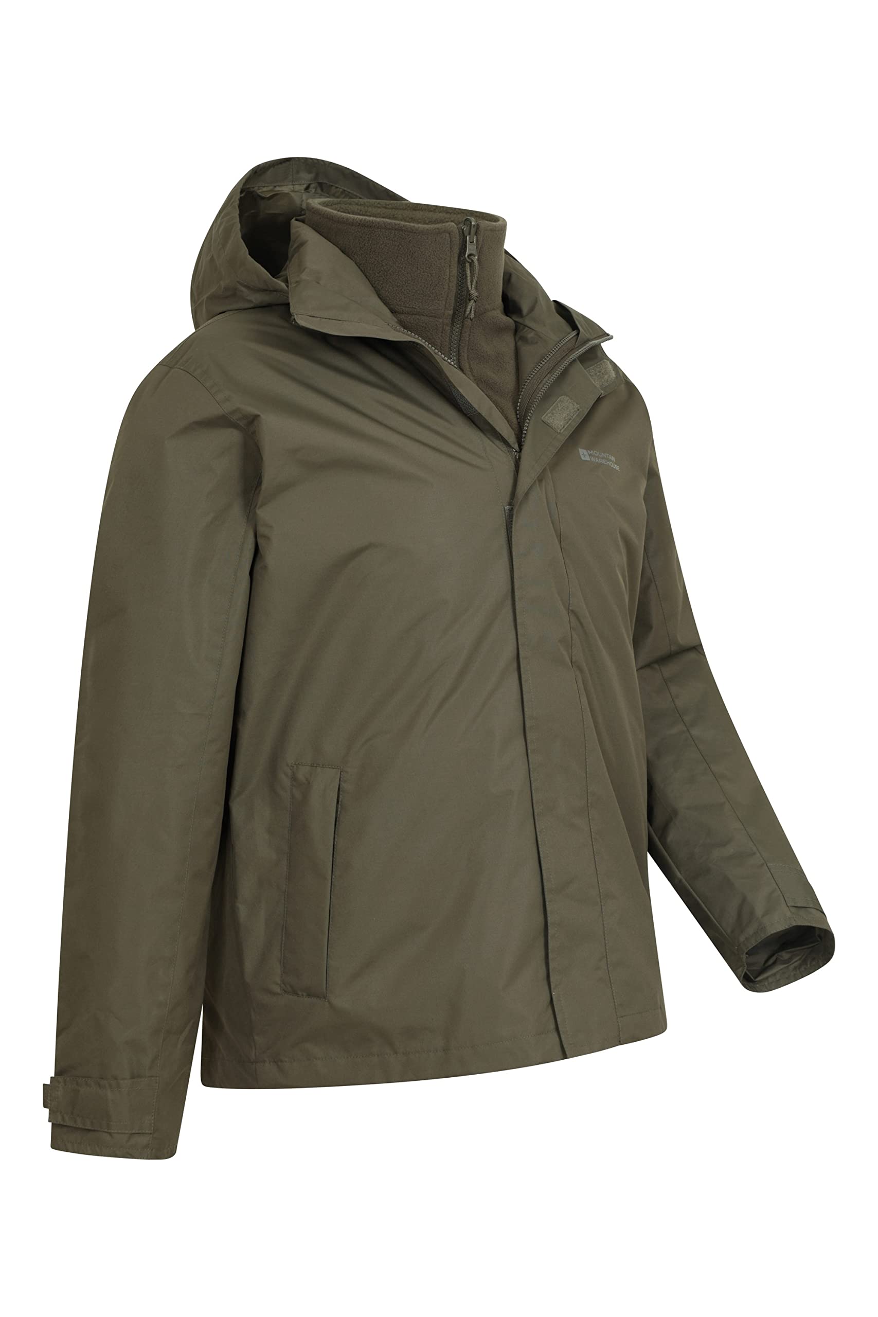 Mountain Warehouse Fell Mens 3 in 1 Water Resistant Jacket - Winter Khaki Small