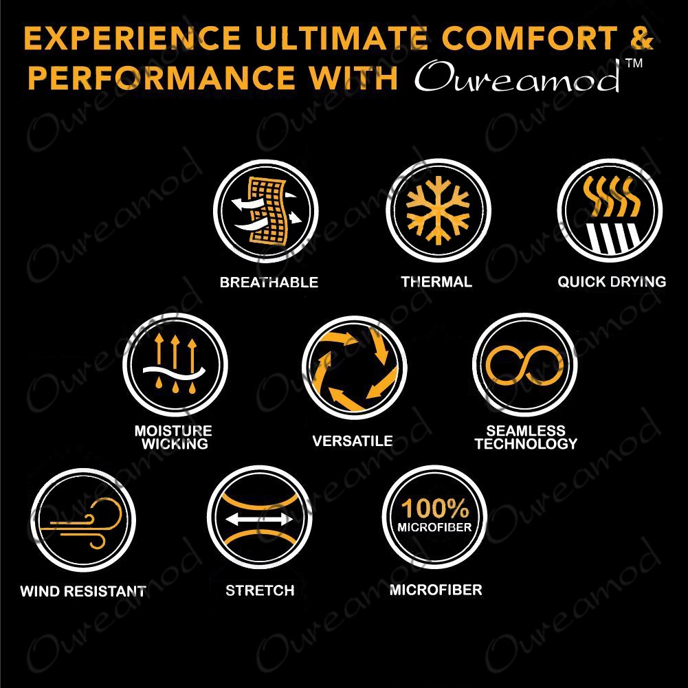 Oureamod Wide Headbands for Men and Women Athletic Moisture Wicking Headwear for Sports,Workout,Yoga Multi Function (Solid Black)