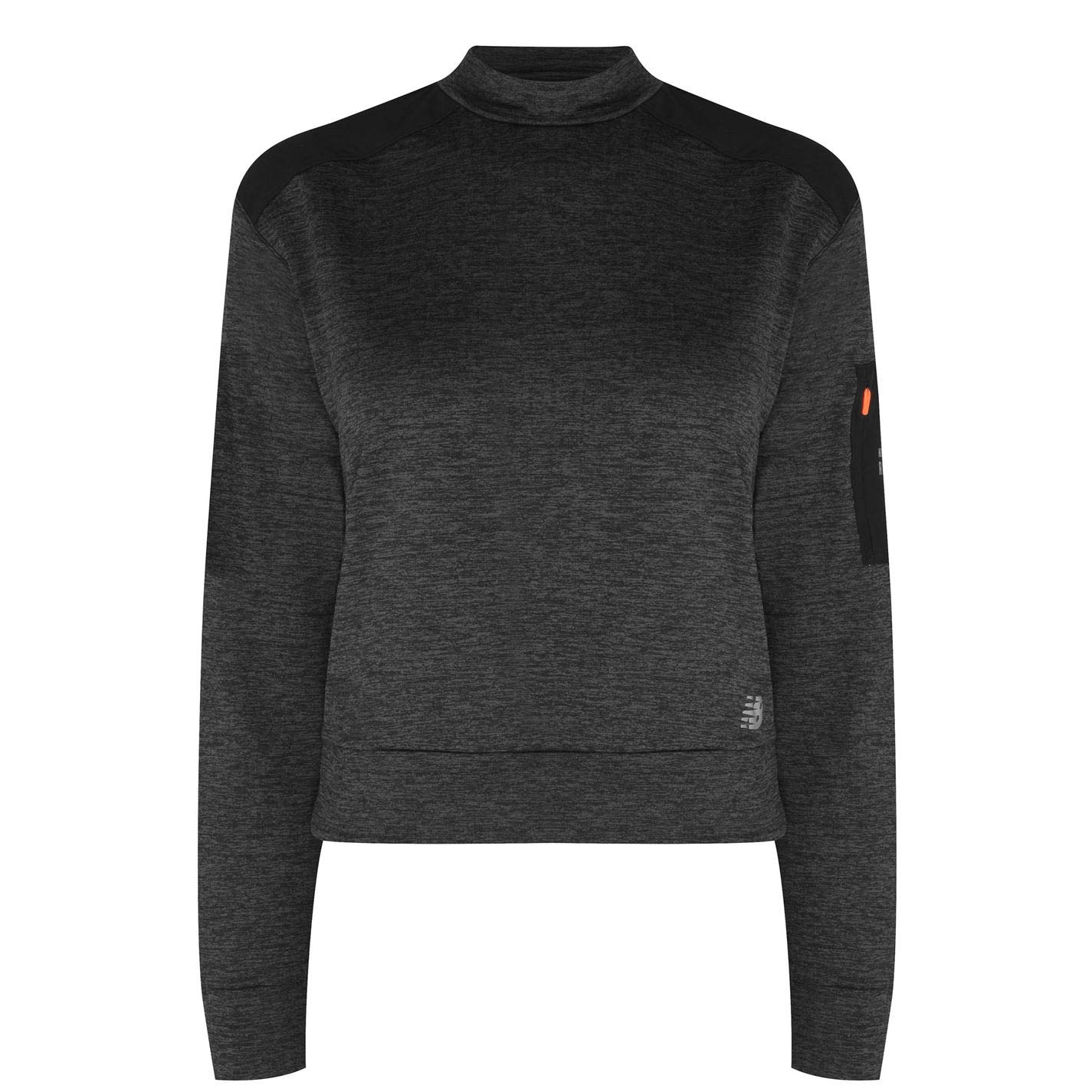 New Balance Women's NB Heat Grid Long Sleeve, Heather Charcoal, Medium