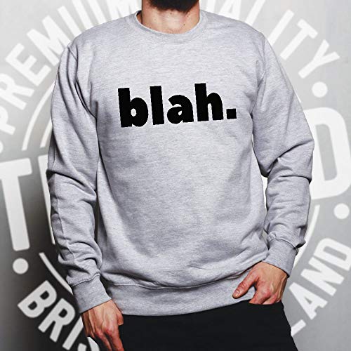 Sassy Rude Jumper Blah. Novelty Slogan Grey X-Large