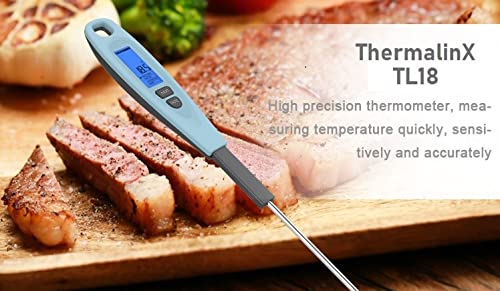ThermalinX Digital Meat Thermometer for Grilling, Instant Read Food Thermometer with Backlight for Grill, Cooking, Oil Deep Fry, BBQ, Candy and Roast