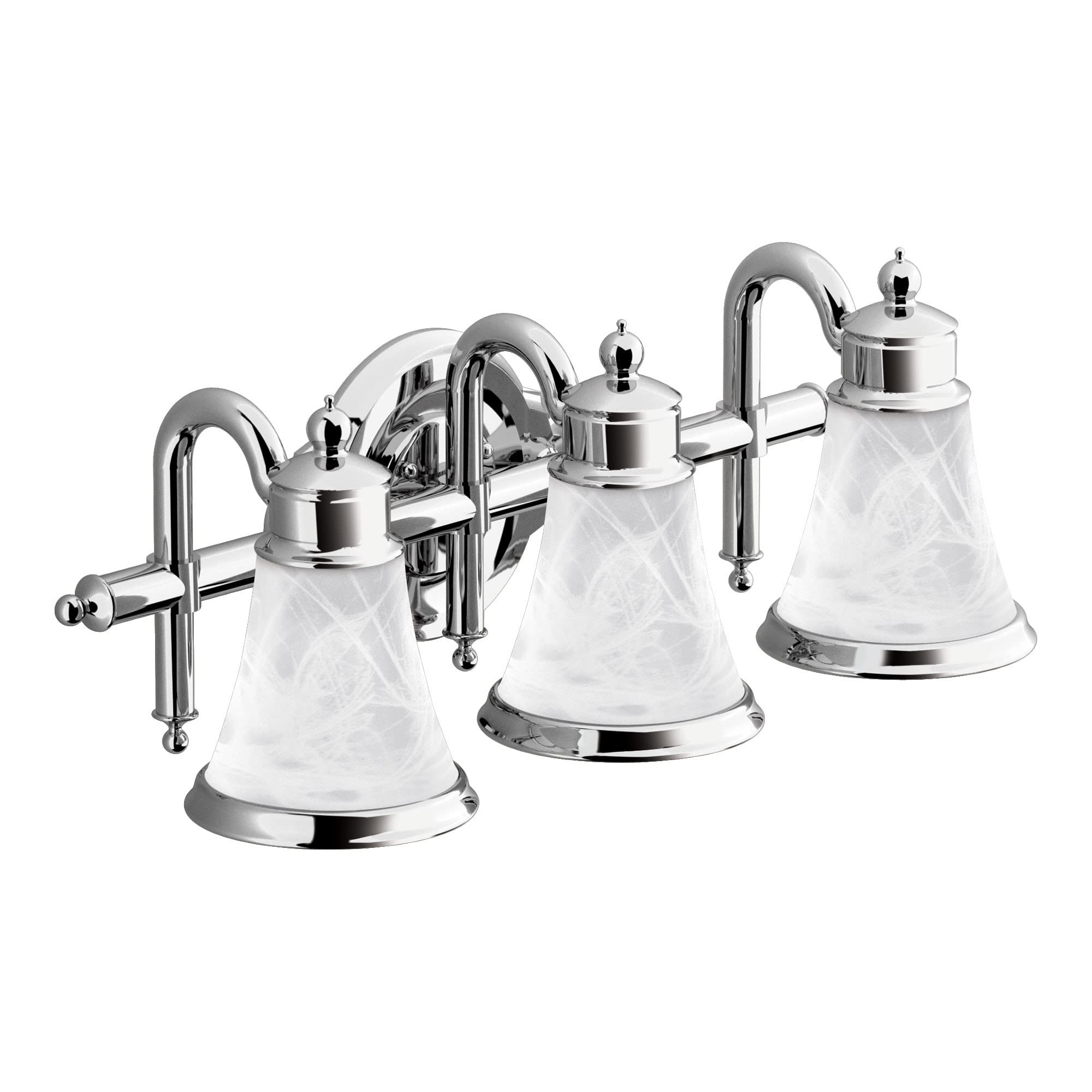 Moen YB9863ORB Waterhill 3-Light Dual-Mount Bath Bathroom Vanity Light Fixture with Frosted Glass, Oil Rubbed Bronze