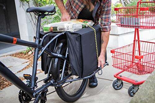 Mongoose Envoy Cargo Bike with 26-Inch Wheels in Grey, Medium/Large Frame, with 8-Speeds, Shimano Drivetrain, Aluminum Cargo Frame, Internal Cable Routing, Mechanical Disc Brakes, and Center Kickstand