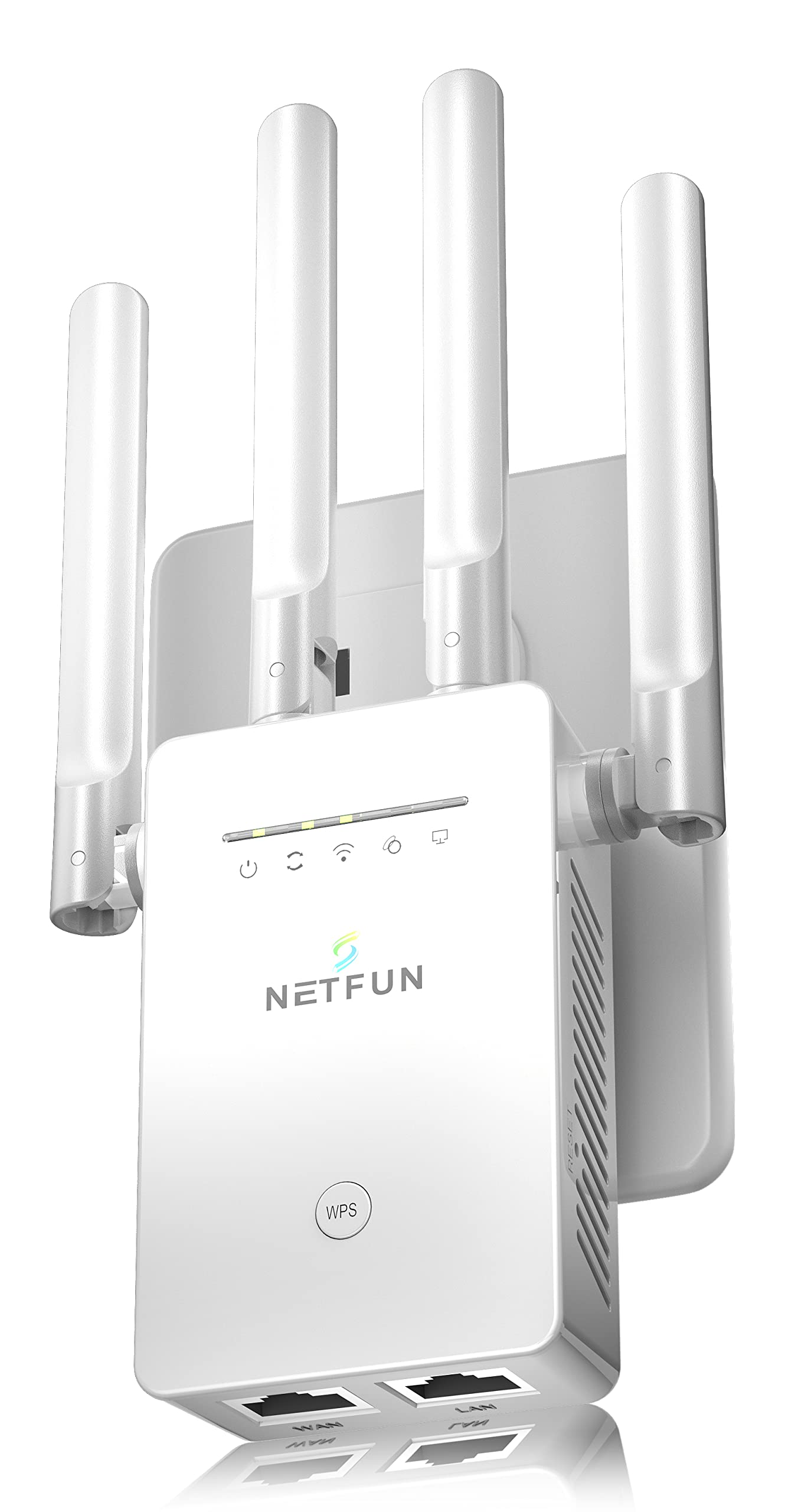 Netfun All-New 2023 WiFi Extender Signal Booster for Home - up to 9956 sq.ft Coverage - Long Range Wireless Internet Repeater and Signal Amplifier with Ethernet Port, 1 Tap Easy Setup - Made for USA