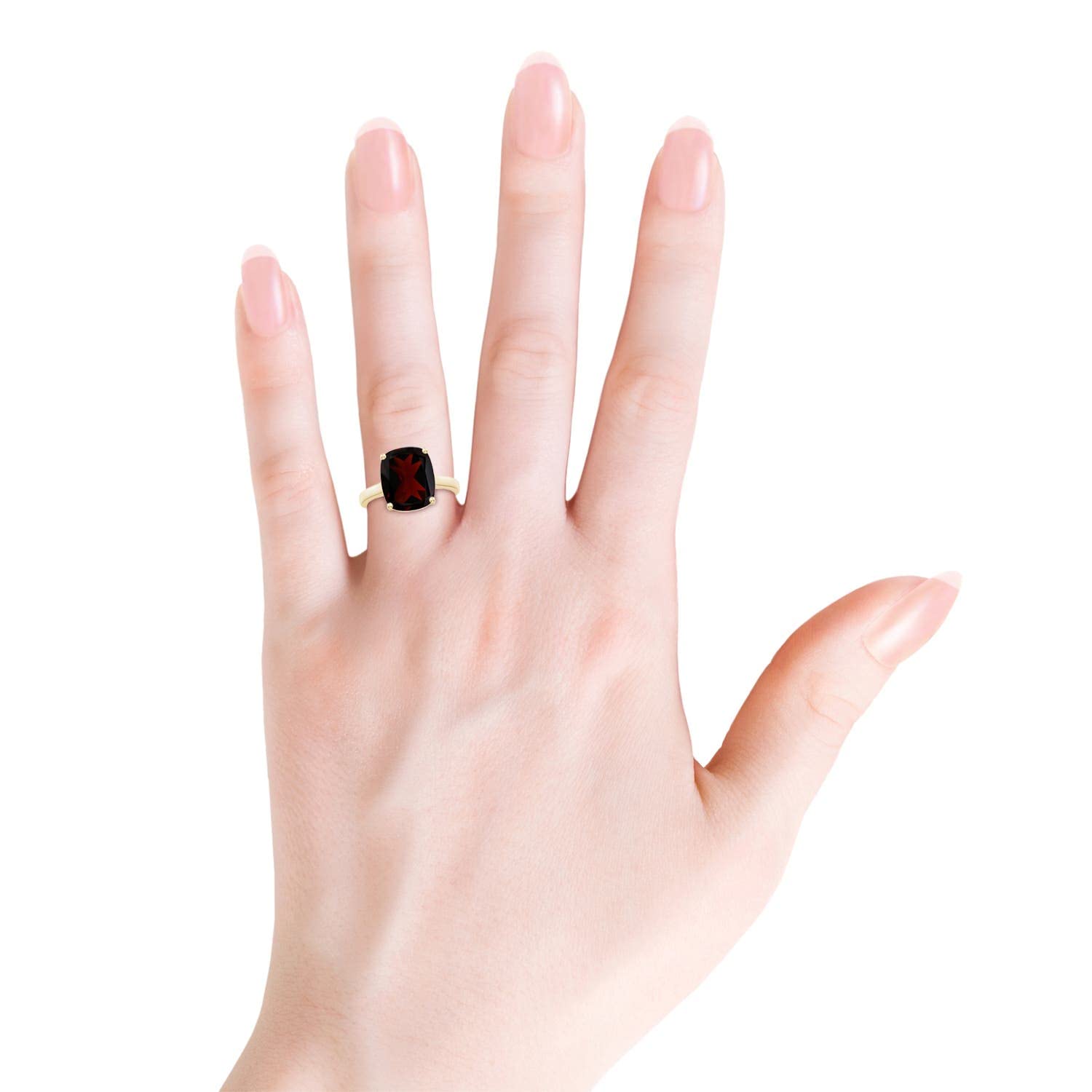 Natural Garnet Solitaire Ring in 14K Yellow Gold (5.35 cttw Garnet) Size - 7 | January Birthstone