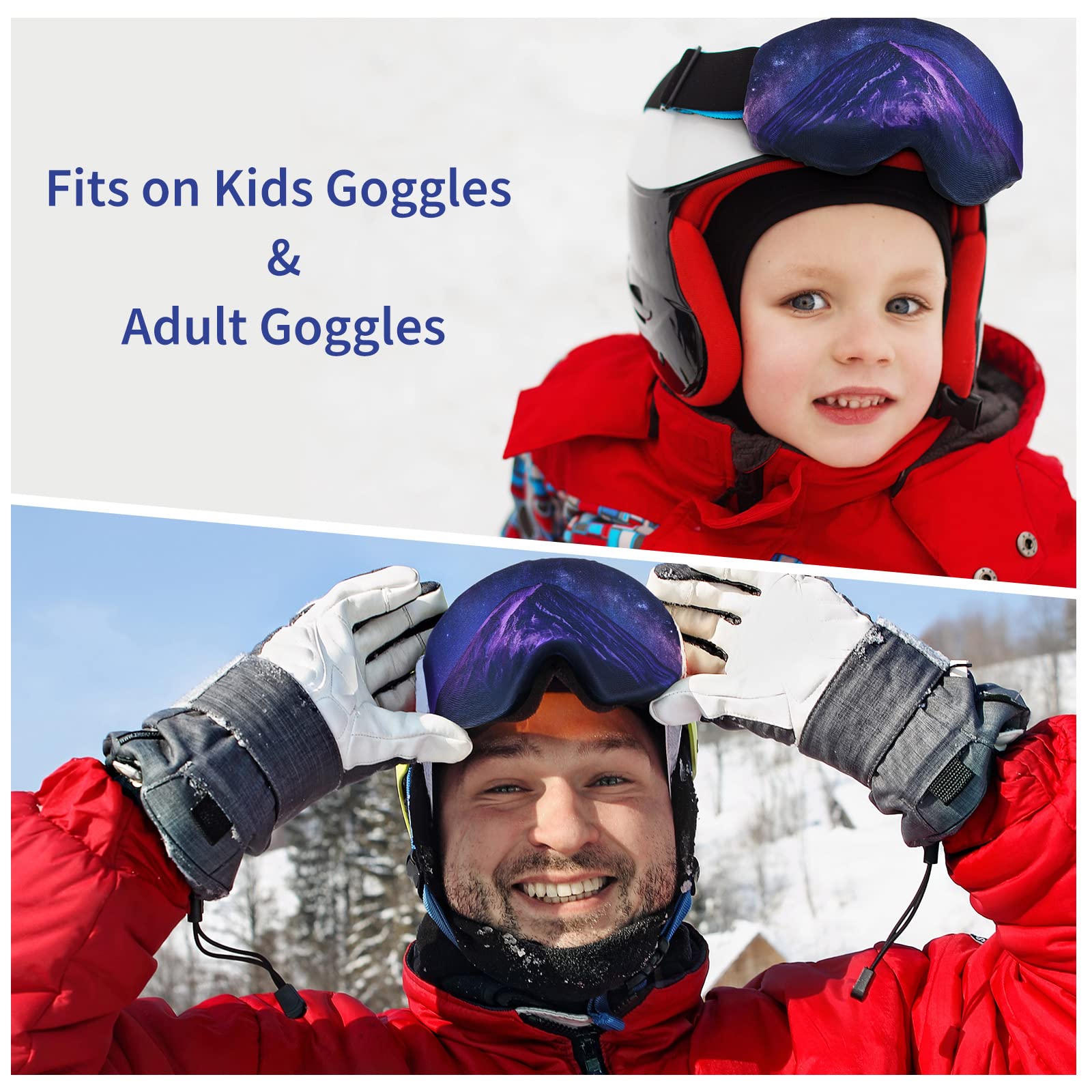 TOODOO 2 Pieces Microfiber Protective Ski Goggle Cover Ski Goggle Cover Protectors for Snow Ski Goggles (Snow Mountain)