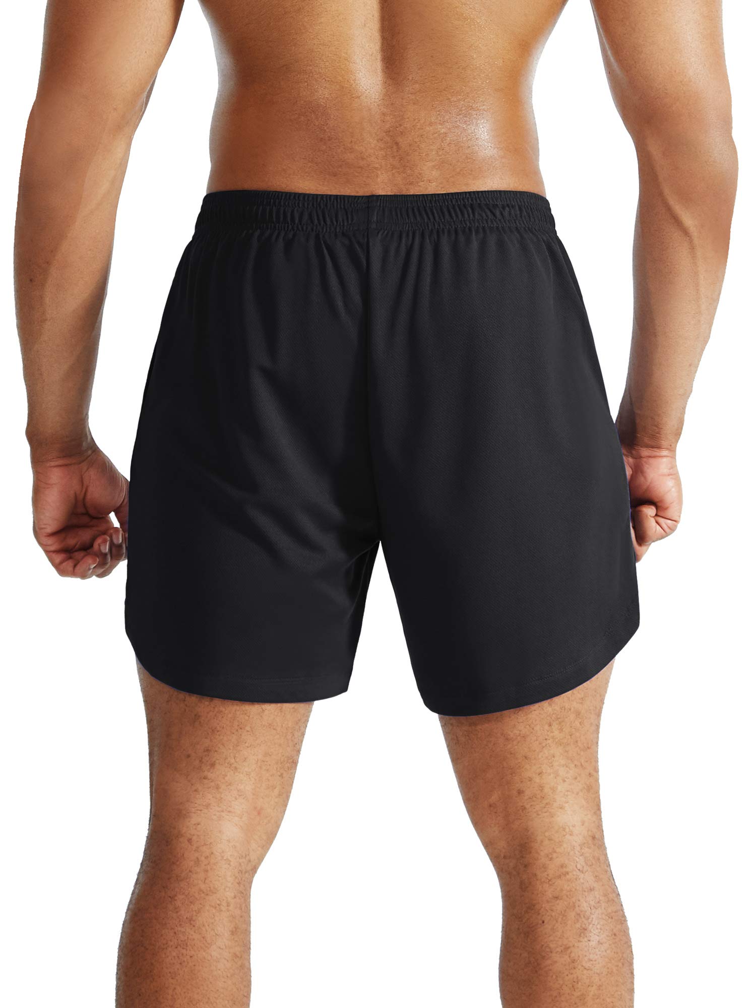NELEUS Men's 2 in 1 Running Shorts with Liner,Dry Fit Workout Shorts with Pockets,6070,2 Pack,Black/Grey,US M,EU L