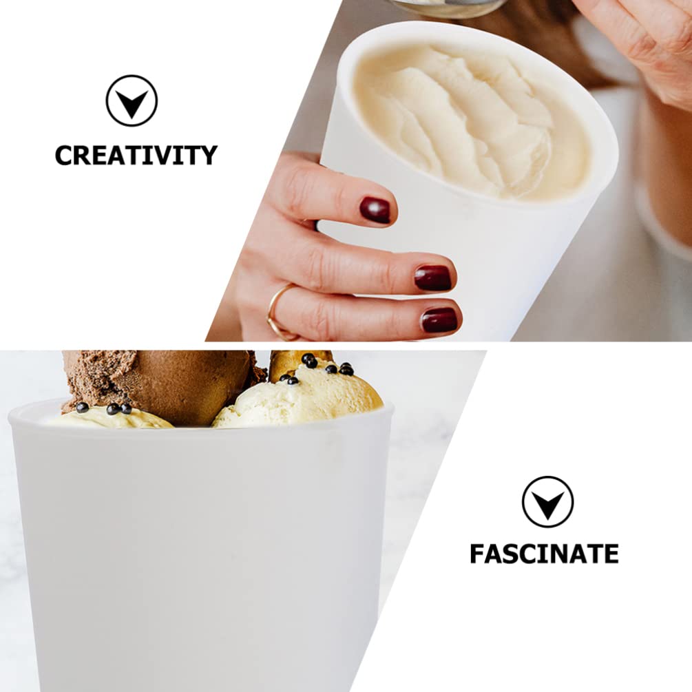 STOBAZA Ice Cream Pint Containers Freezer Storage Tubs with Silicone Lids for Ice Cream, Sorbet, Yogurt and Soup, Reusable Ice Cream Containers for Meal Prep,2.64 x 2.64 x 3.15 inches