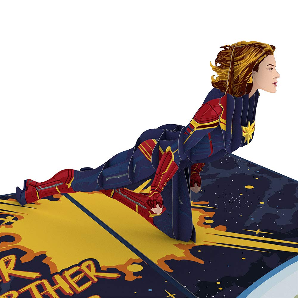 Lovepop Marvel Captain Marvel Pop Up Card - 3D Card, Pop Up Birthday Card, Mother's Day Pop Up Card, Superhero Card, Card for Mom, 3D Greeting Card