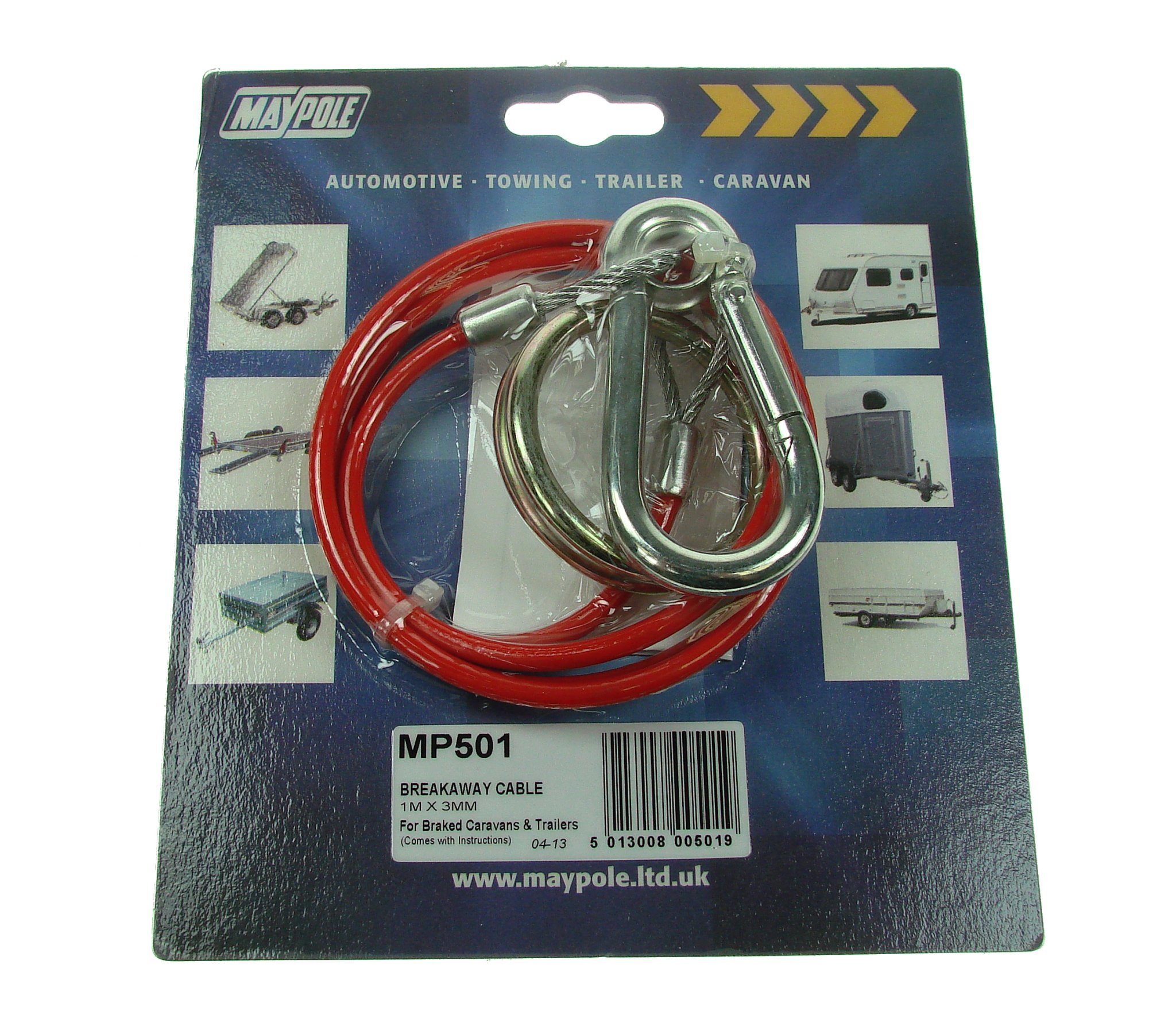 Maypole MP501 Câble de retenue PVC Rouge 1 m x 3 mm