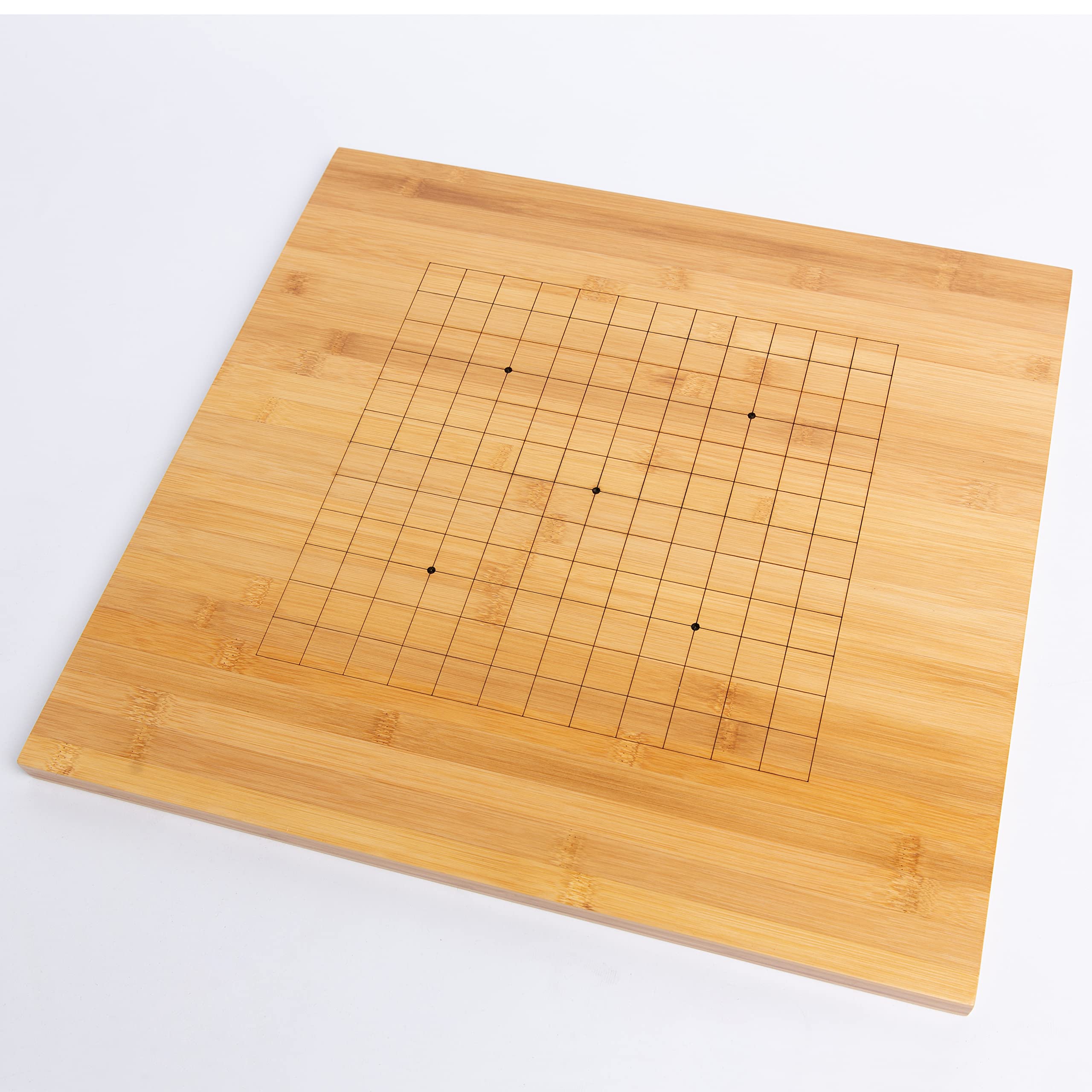 RNK Gaming Go Game Set with Reversible Bamboo 19 x 19/13 x 13 Etched Grid Board, Bamboo Bowls, & Single Convex Melamine Stones