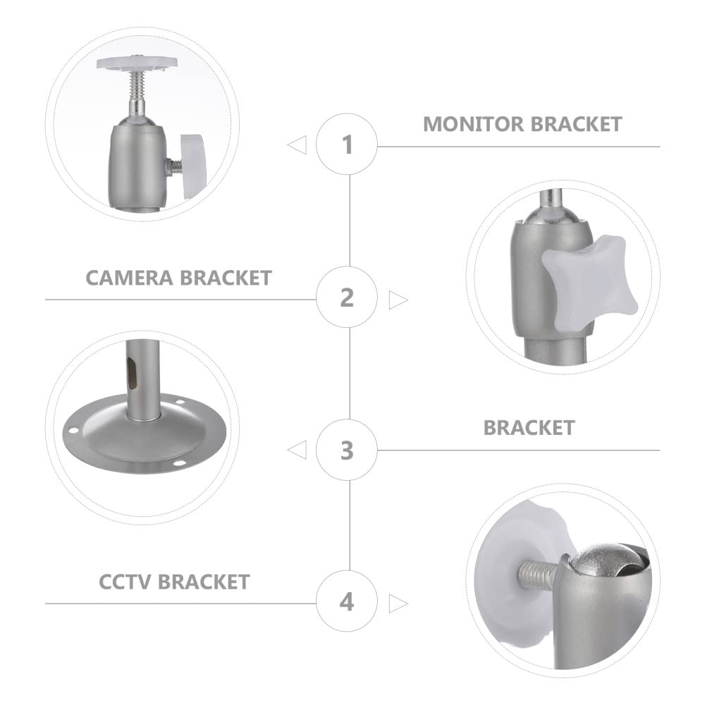 VizGiz 2 Pack Surveillance Camera Bracket Universal Security CCTV Camcorder Holder Stand Aluminium Alloy 17cm Long Arm 1/4 inch Screw Ceiling Mount for Indoor Outdoor IP Cam System DVR Projector
