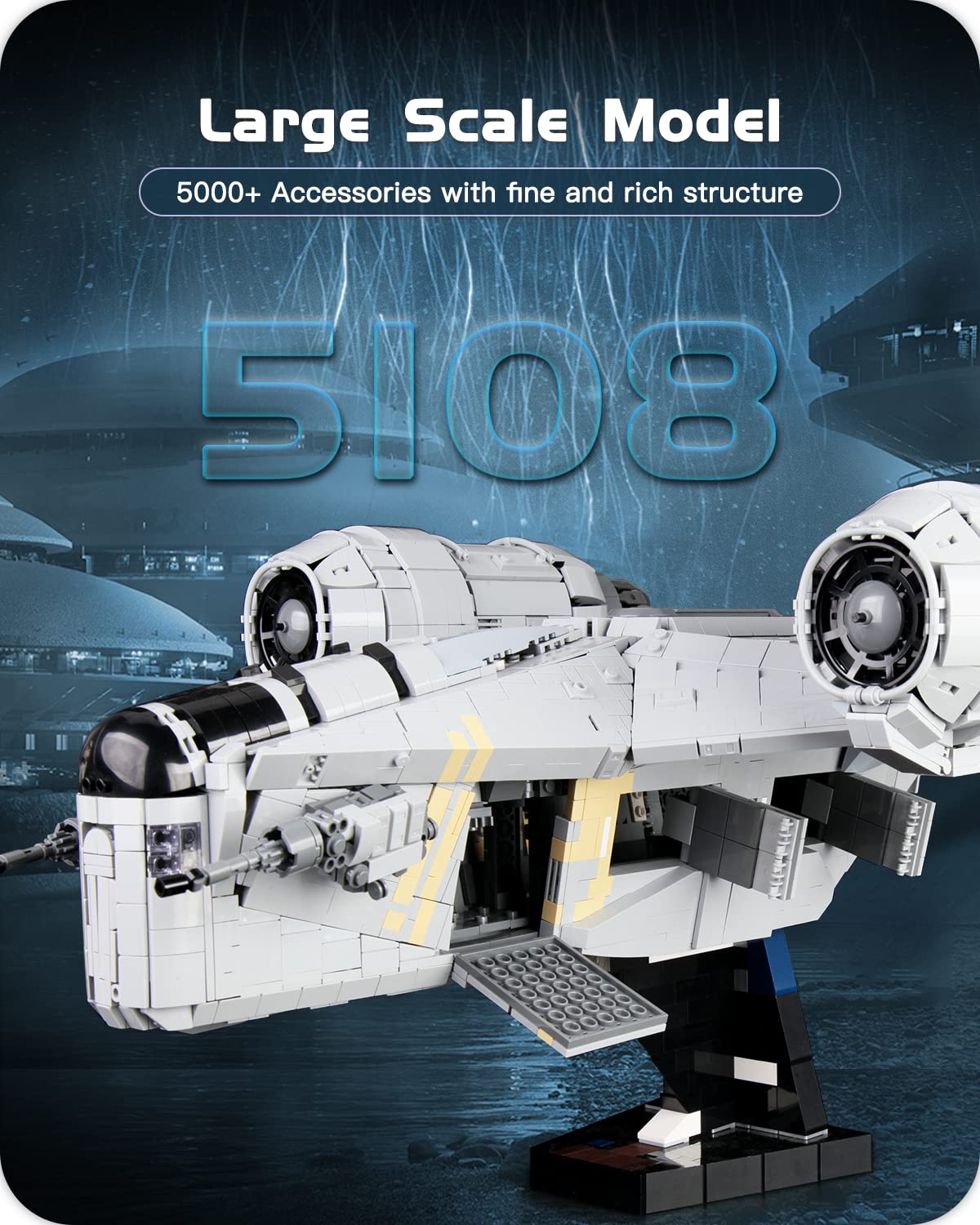 VVLP Spaceship Model Building Set Toy The Razor Crest, 21023 Planet Plan Collectible Building Kit, Star Plan MOC STEM Projects Educational Building Toy for Adults and Fans(5018 Pieces)