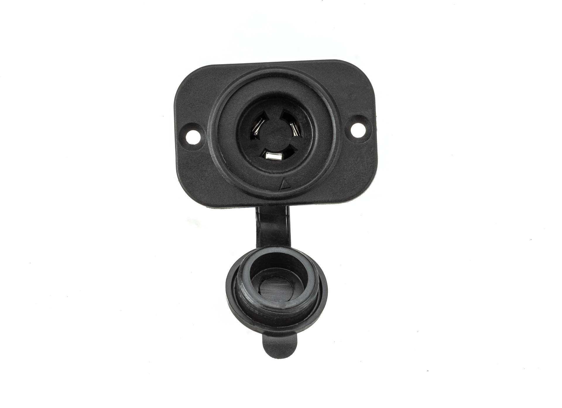 MotorGuide 8M0092066 Trolling Motor Receptacle β for 10-Gauge and 8-Gauge Wire, with Composite Mounting Plate, Black