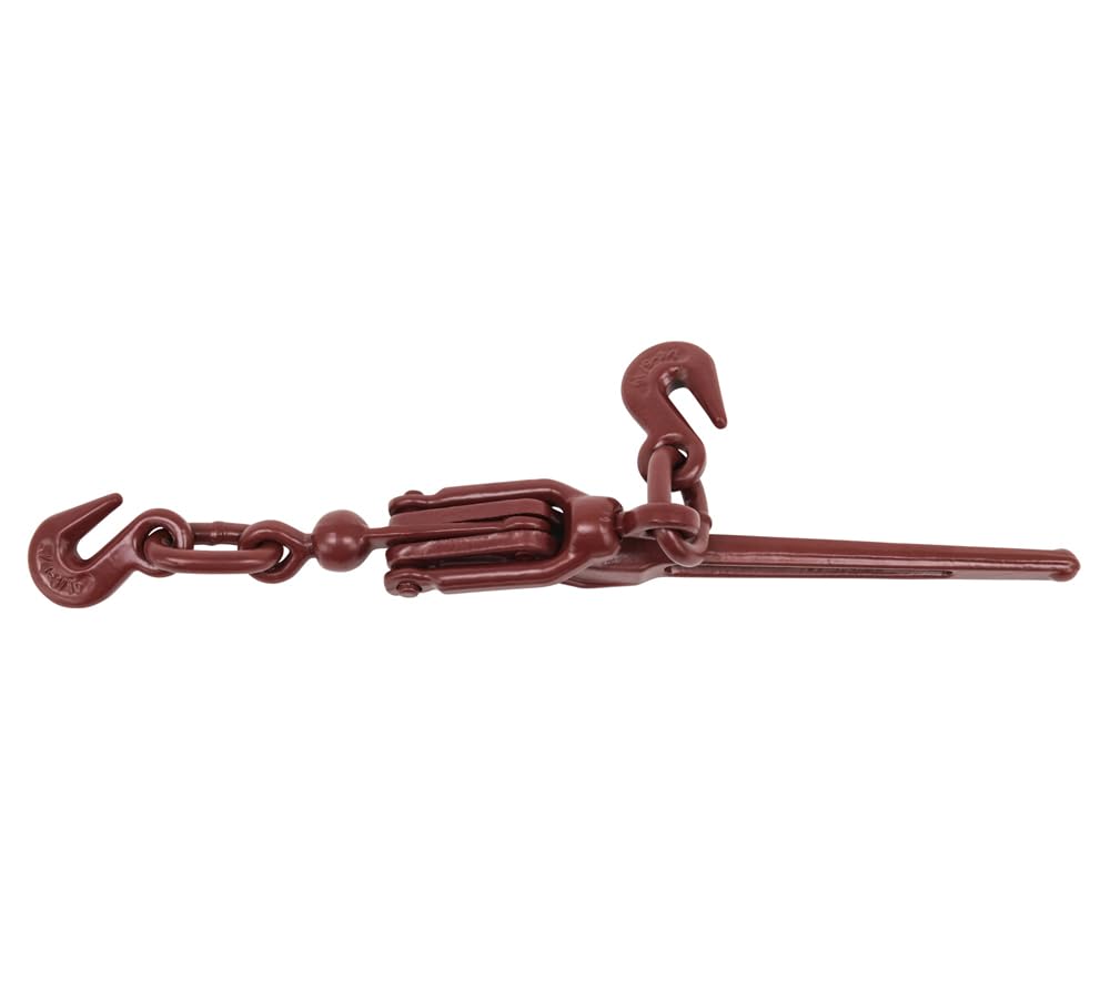 Mytee Products 3/8" Grade 70 Chain and Binder Kit | Includes (8) 3/8" - 1/2" G70 Lever Style Snap Binder & (8) 3/8" x 20' G70 Chain w/Grab Hooks | 5400 lbs Safe Load Limit for Truck & Flatbed Trailer