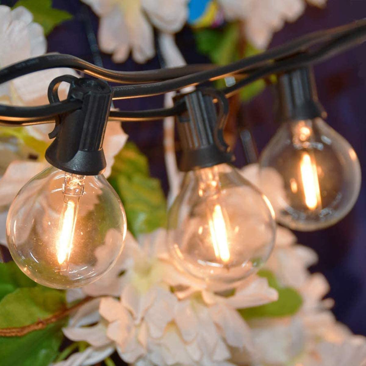 Pack of 25 G40 Clear Glass Replacement Bulbs 1W Equivalent 10W E12 Screw Base Soft Warm White 2200K Globe Light Bulb for Indoor or Outdoor G40 Led String Light Party Patio Garden Decor CRI 85+
