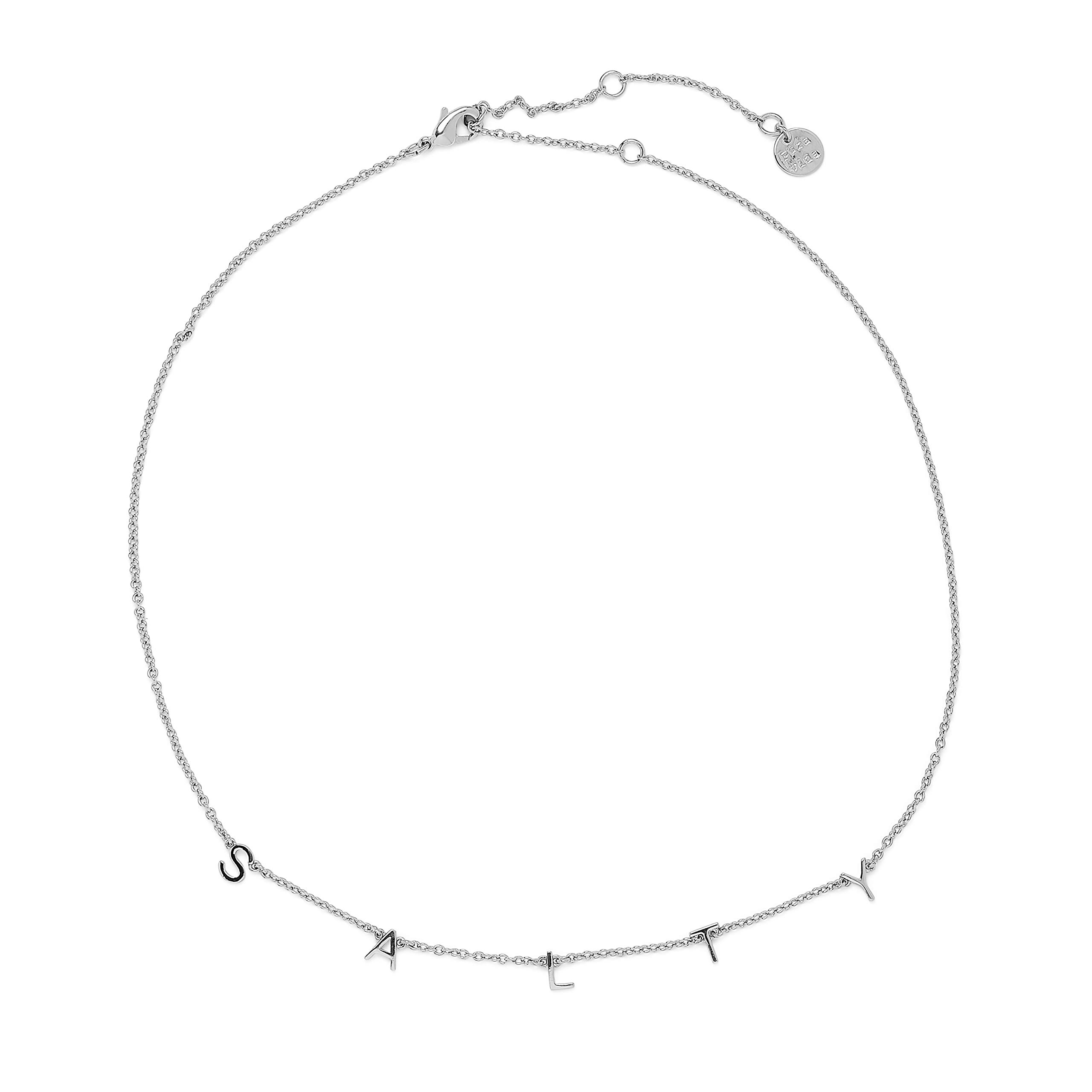Pura Vida 14" Silver Salty Letter Charms Choker Necklace - Brand Charm, Exclusive Design - 3" Extender