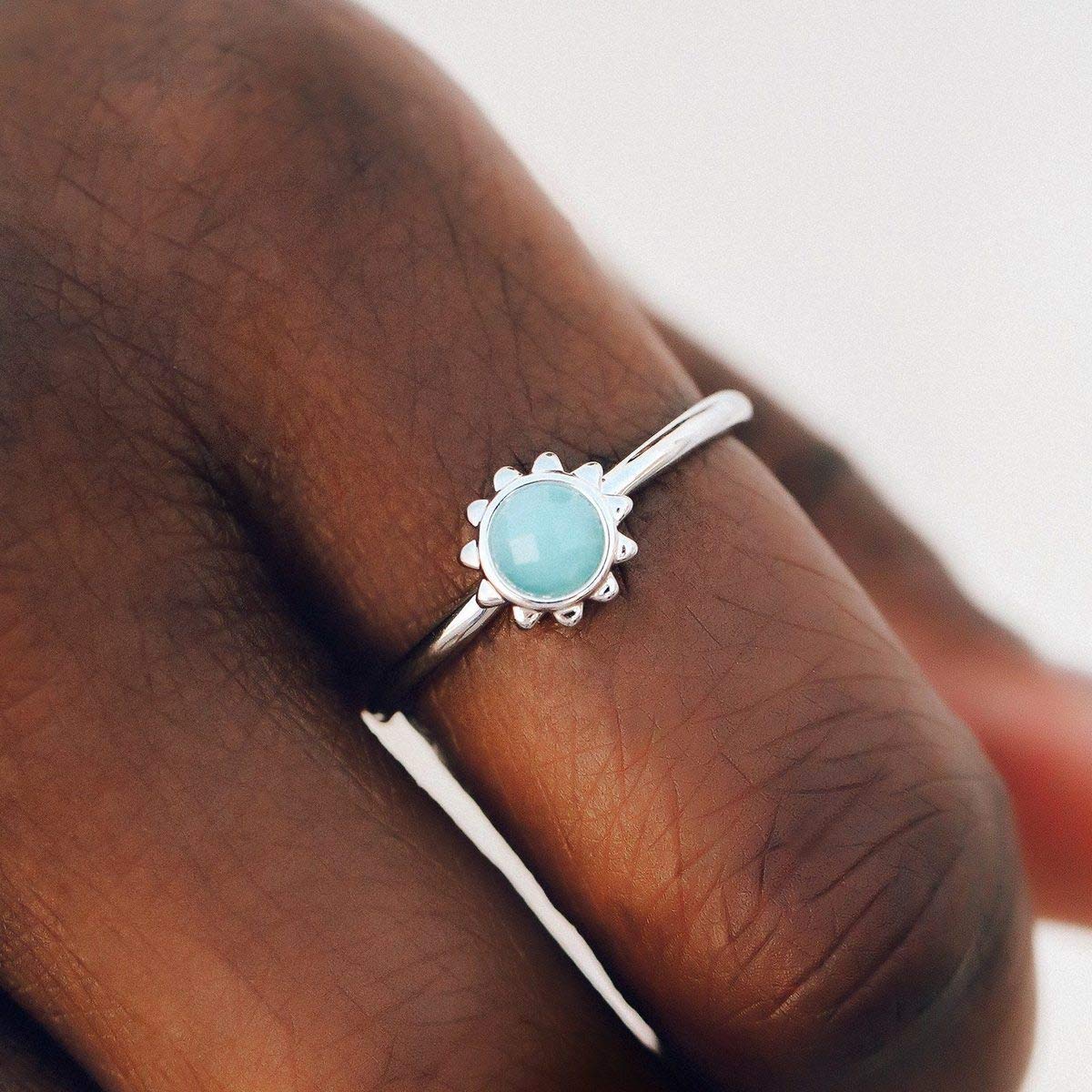 Pura Vida Silver Sunkissed Ring - Chalcedony Stone, Brass Base Band - Size 9