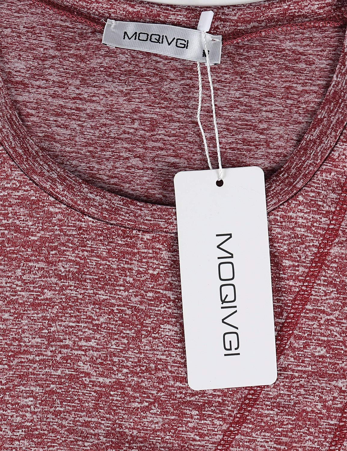 MOQIVGI Workout Shirts for Women Loose Fit Short Sleeve Crew Neck Performance Athletic Clothes Tees Red Large