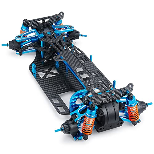 VLIZO Metal &Carbon Fiber &Plastic Wheel Rims Shock Absorbers Frame Compatible with Tamiya TT01 1/10 RC Remote Control Drift Car Parts