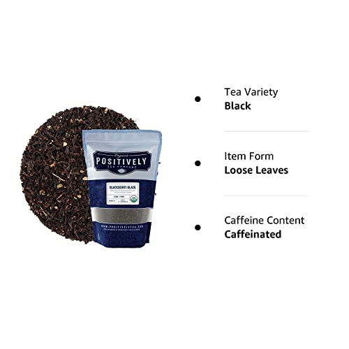 Organic Positively Tea Company, Blackberry Black Tea, Loose Leaf, 16 Ounce