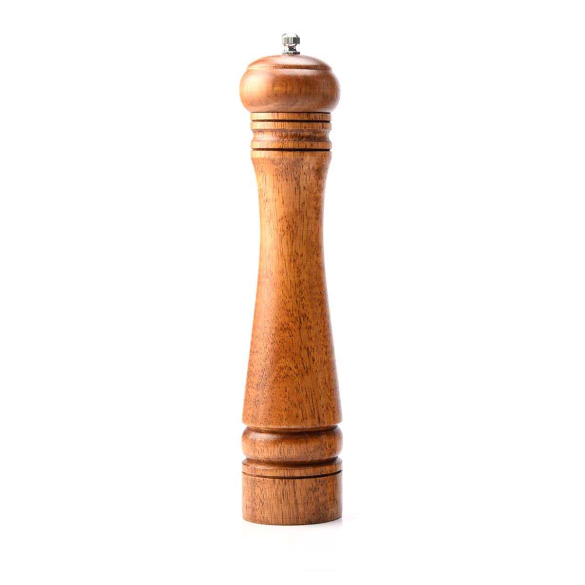 Wood Salt and Pepper Mill, Adjustable Coarseness Wooden Grinder Wooden Peppermill with Ceramic Grinding Core Refillable for Kitchen Picnic BBQ Restaurant Parties - 10 inch