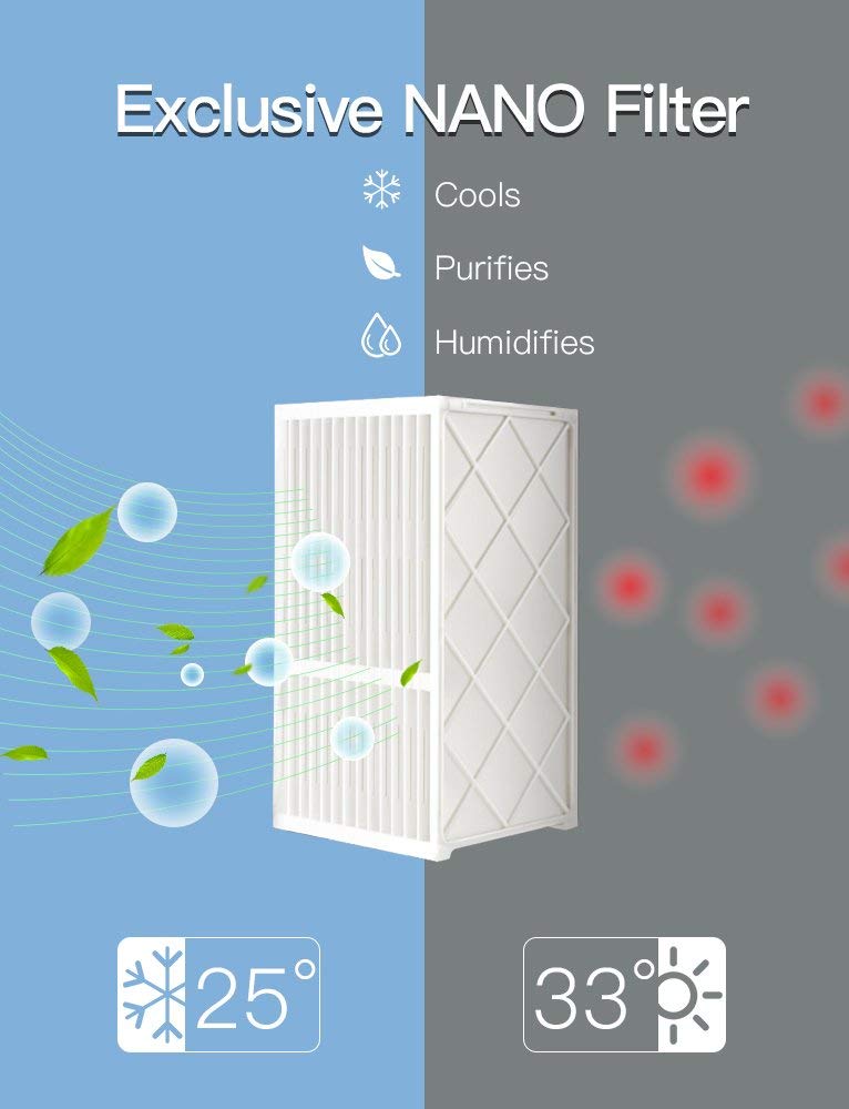 Nertpow Portable Air Conditioner, Portable Cooler, Quick & Easy Way to Cool Personal Space, As Seen On TV, Suitable for Bedside, Office,Tent,Baby's Room and Study Room, Three Wind Level Adjustment…