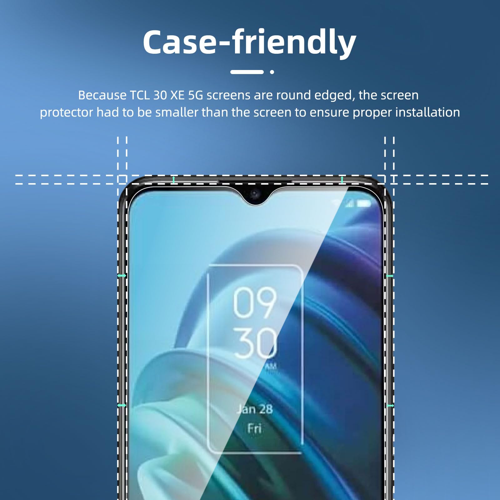 NEW'C [3 Pack] Designed for TCL 30 XE 5G Screen Protector Tempered Glass, Bubble Free, Ultra Resistant