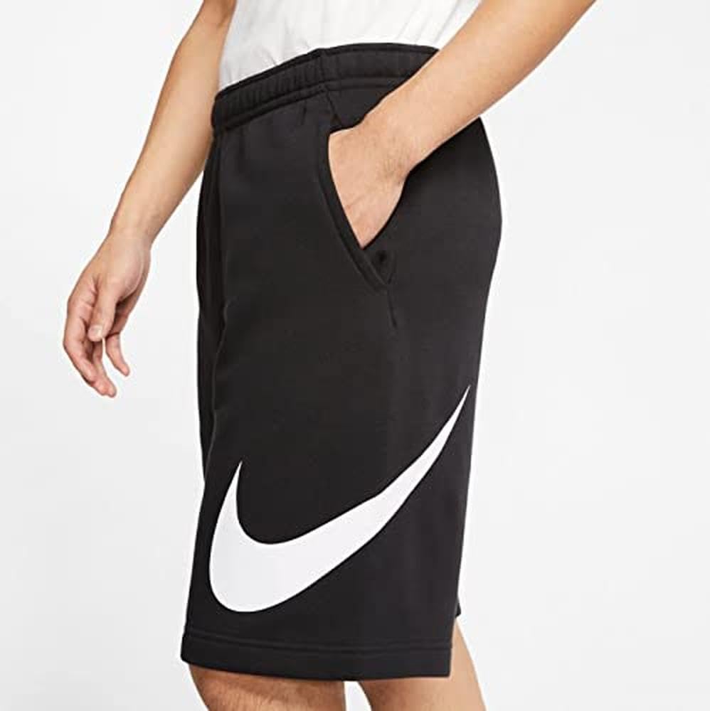 Nike Men's Sportswear Club Short Basketball Graphic, Black/White/White, Small
