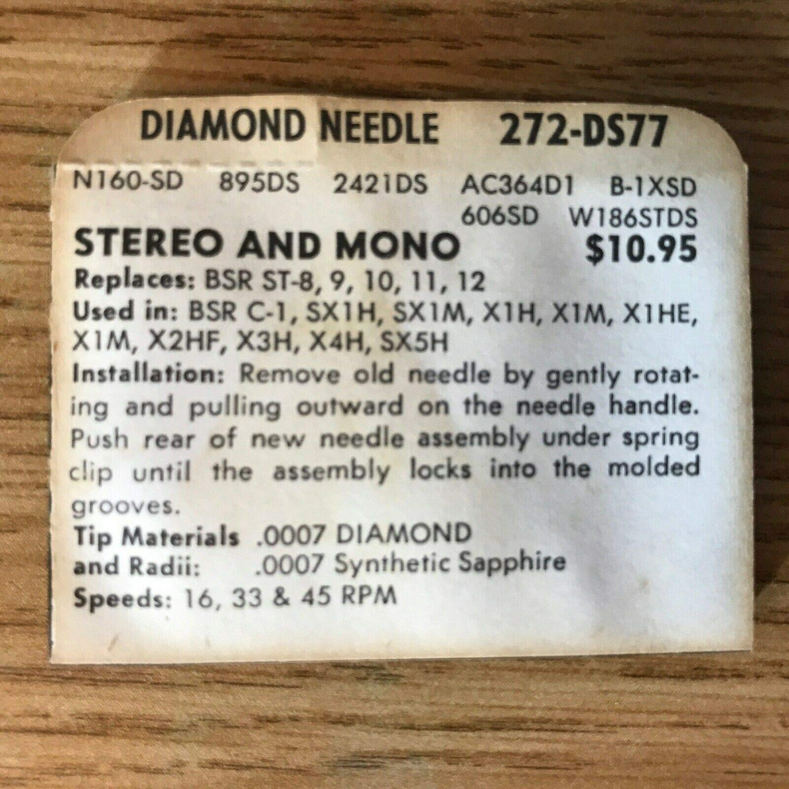 NOS Zenith Diamond 272-DS77 Phonograph Record Player Turntable Needle