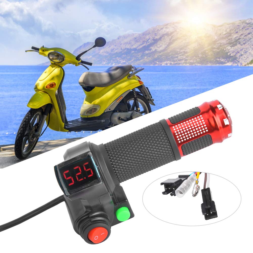 Pair of Voltage Display for E-Bike, Universal LED Battery Voltage Real-Time Display Throttle for 12-99V Ebike Scooter
