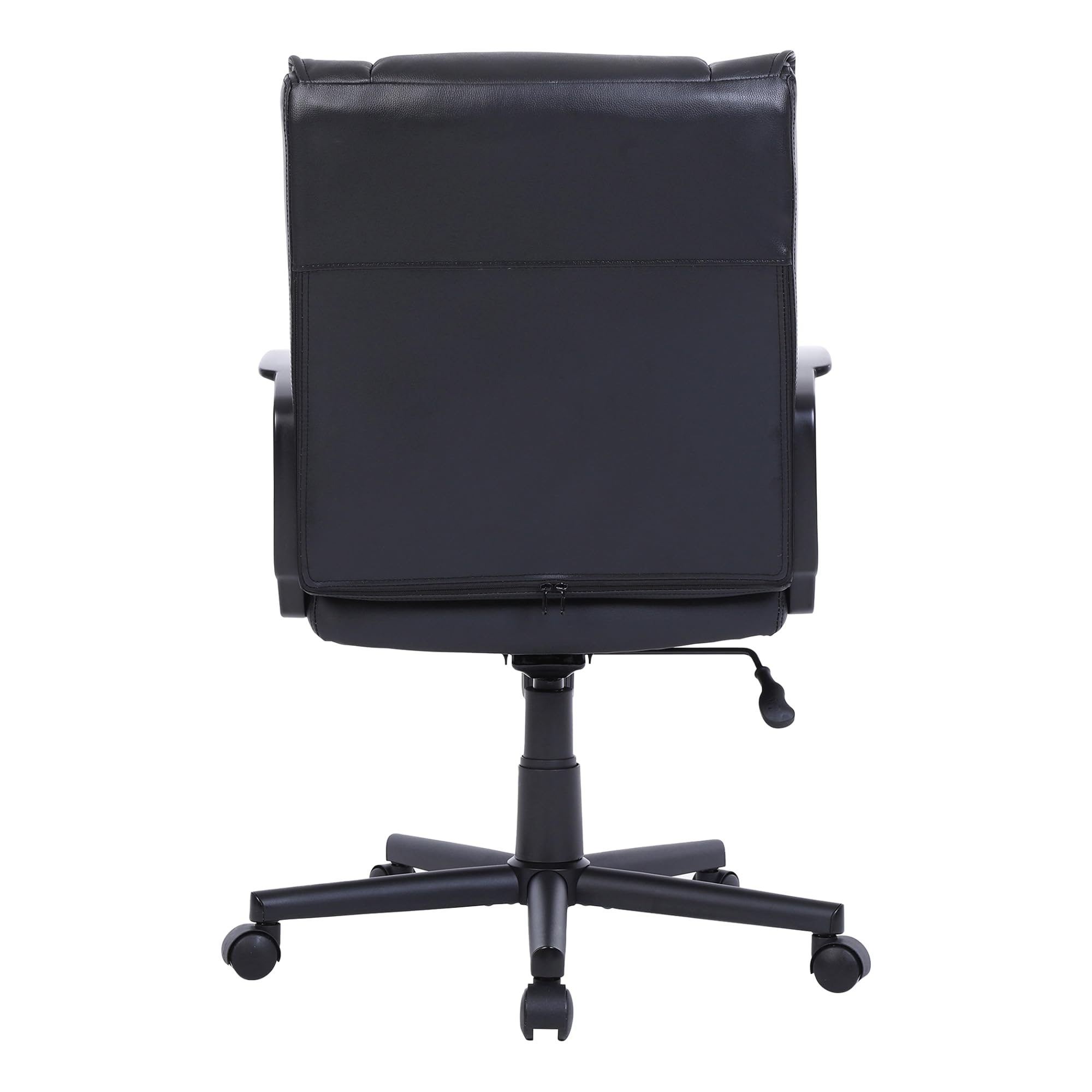 RealspaceĀ® Rezzi Vegan Leather Mid-Back Manager Chair, Black