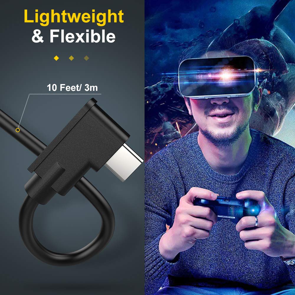 MoKo USB C Cable 10FT Quest Link Cable for Quest 2/PlayStation 5 PS5 2020/Quest/Xbox Series X/S/Gaming PC, High Speed Data Transfer & Fast Charging Cable Link Headset Cable